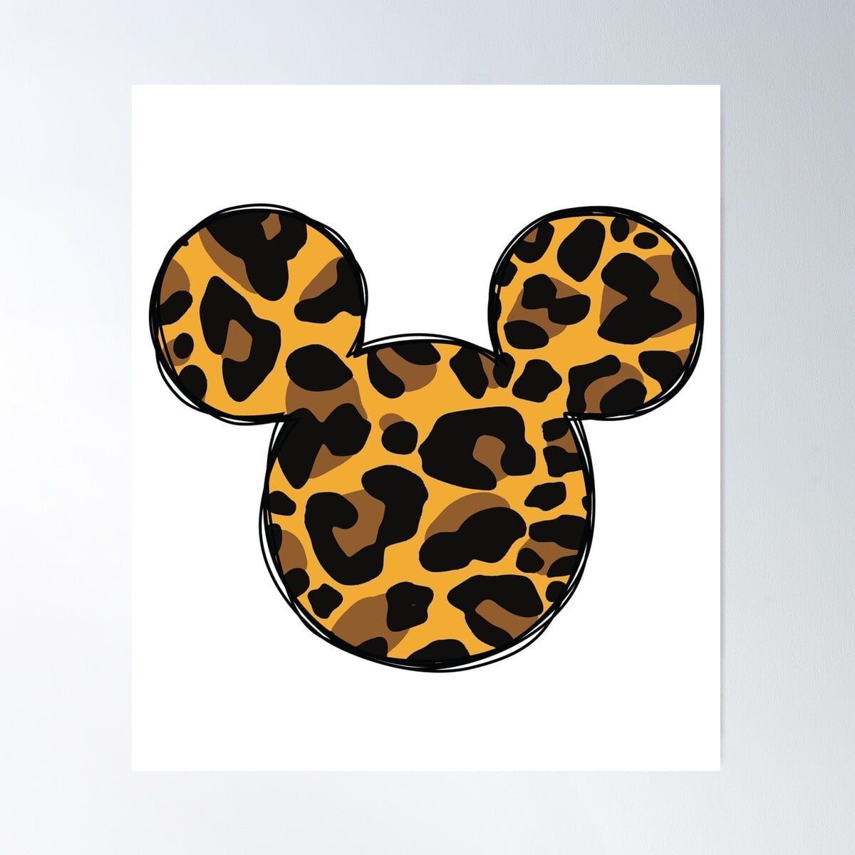 Wild Leopard Print Mouse Poster Wall Art, Modern Wall Decor For Living ...