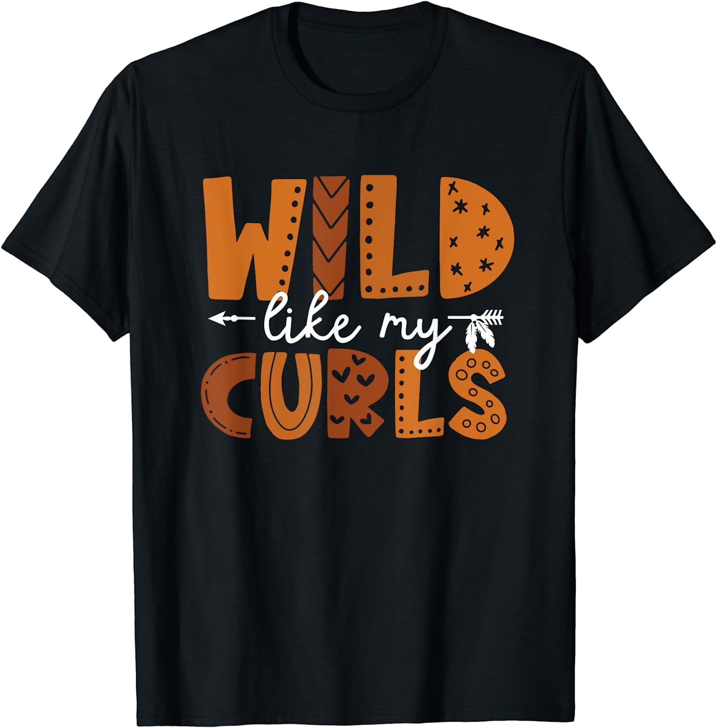 Wild Like My Curls Toddler Girls Curly Hair T-Shirt Black Medium ...