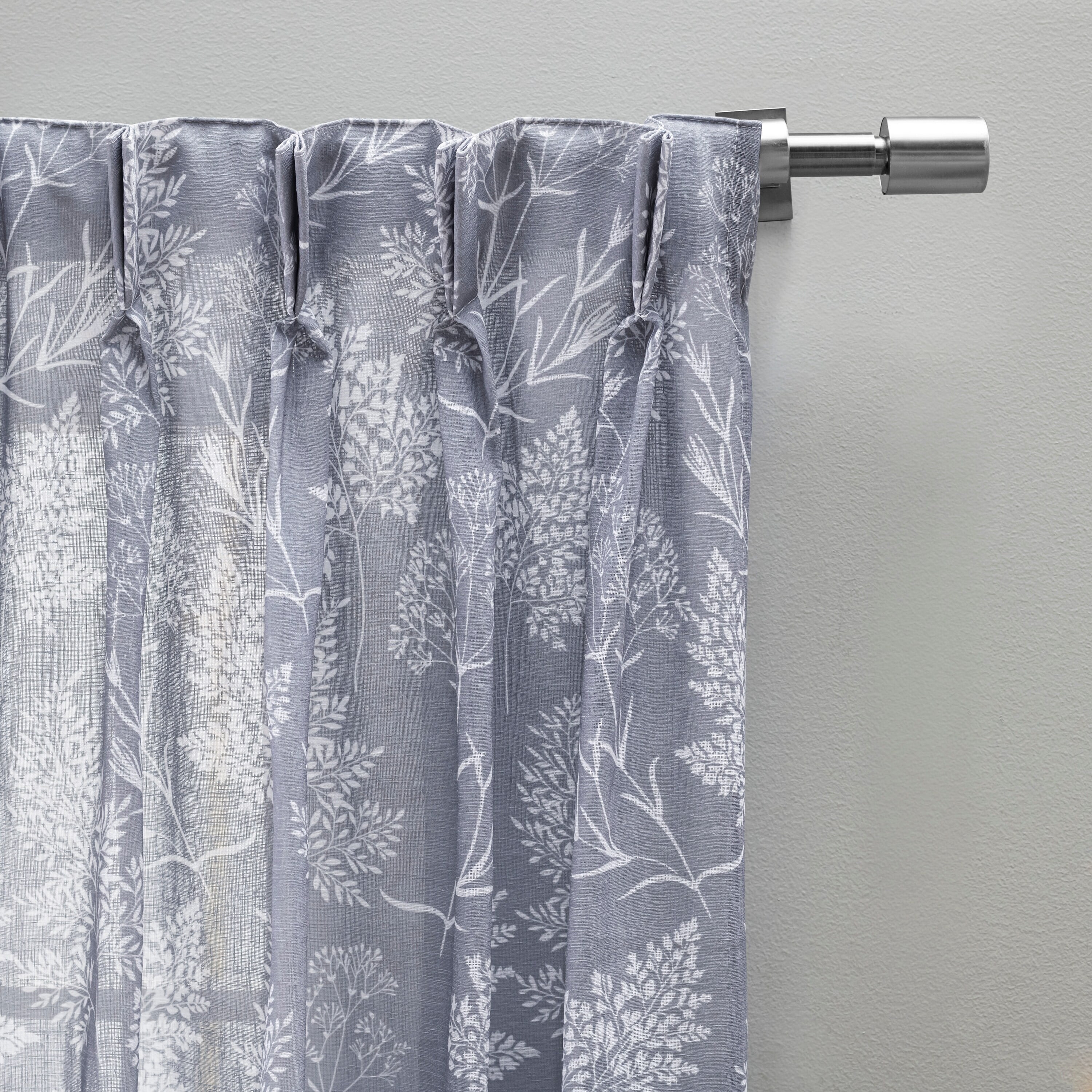 Wild Meadows Pinch Pleat w/Back Tabs Pair 50x96 Grey - Walmart.com