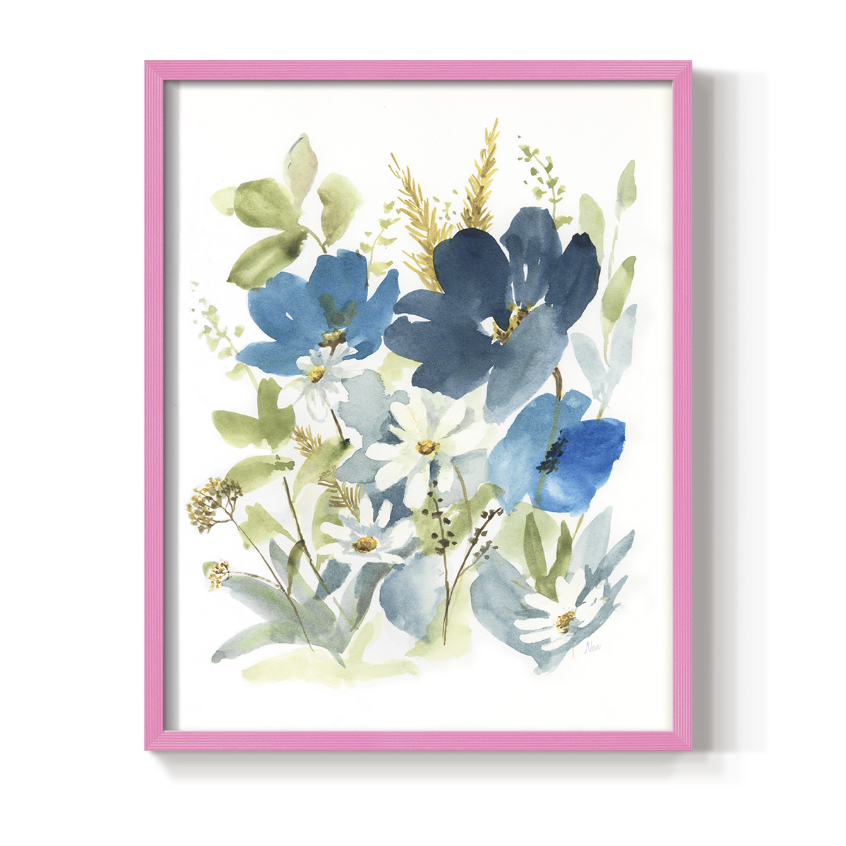 Wild Medley II Framed Print in Pink Solid Wood 22 x 28 Framed Print - Walmart.com