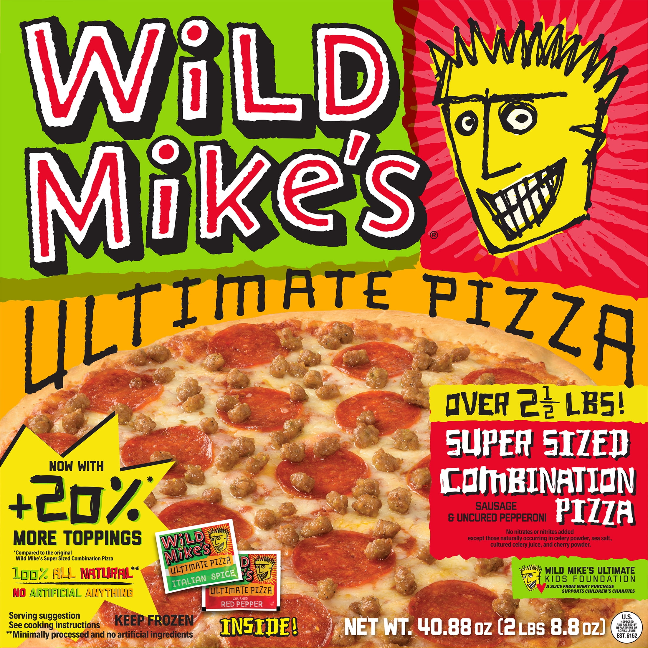 Wild Mike's Ultimate Pizza Super Sized Combination (Frozen) Marinara Sauce and 4 Cheese Blend ...