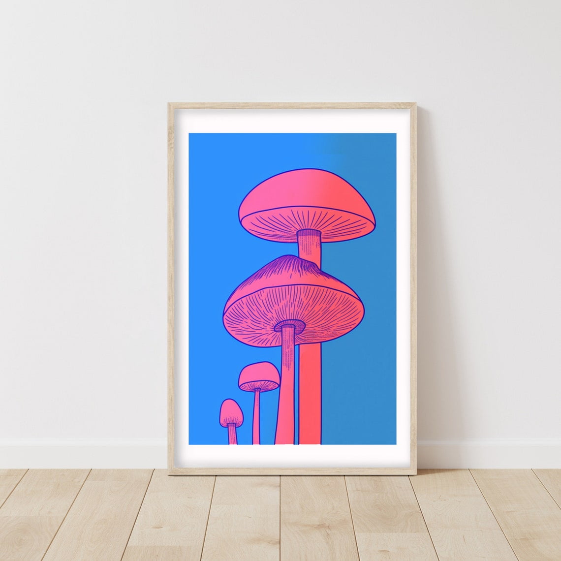 Wild Mushroom Poster • Fungi Gift • Mushroom Art Print • Riso Print • Colourful Wall Art ...