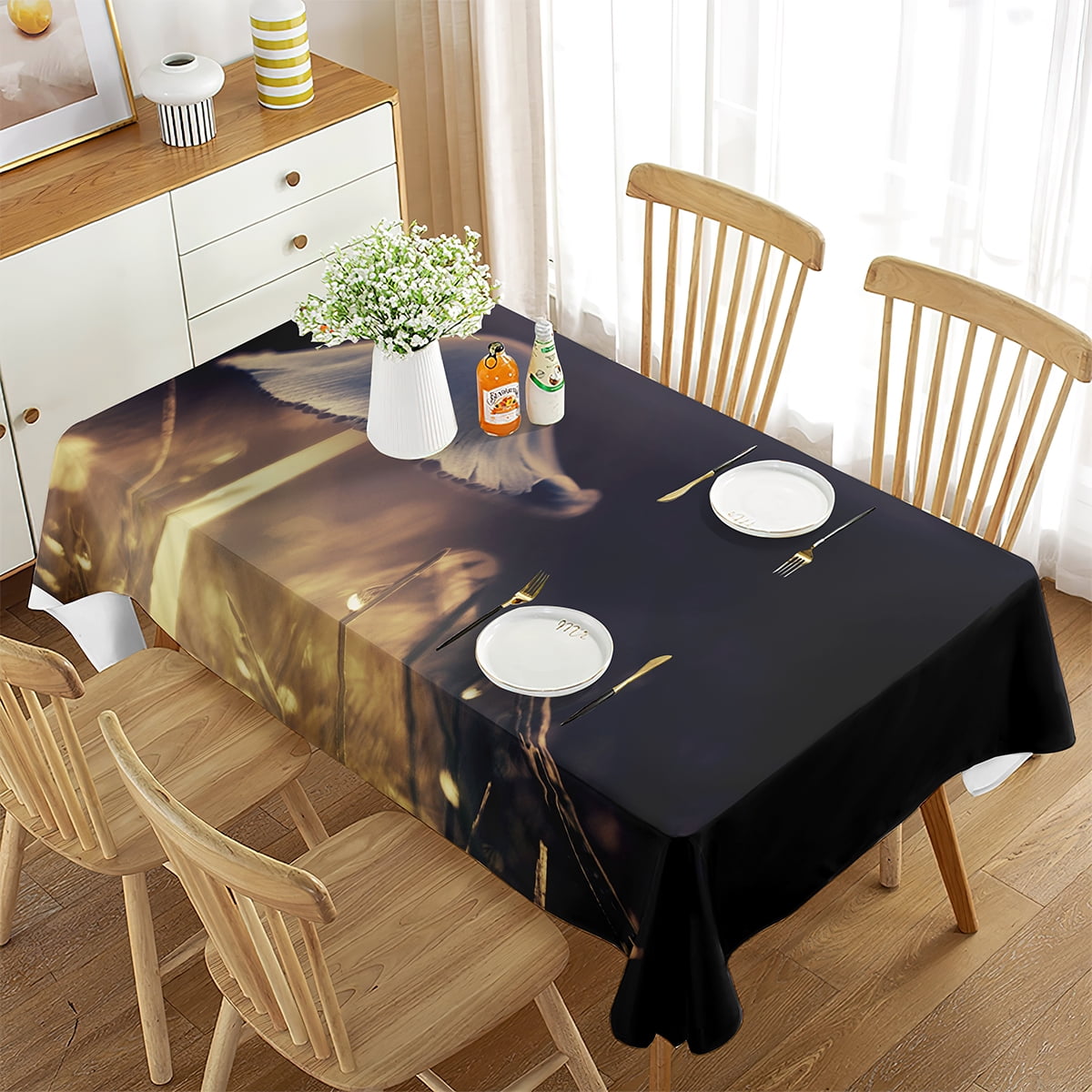 Wild Mushroom Tablecloth Rectangular Cute Cartoon Small Mushroom r for ...