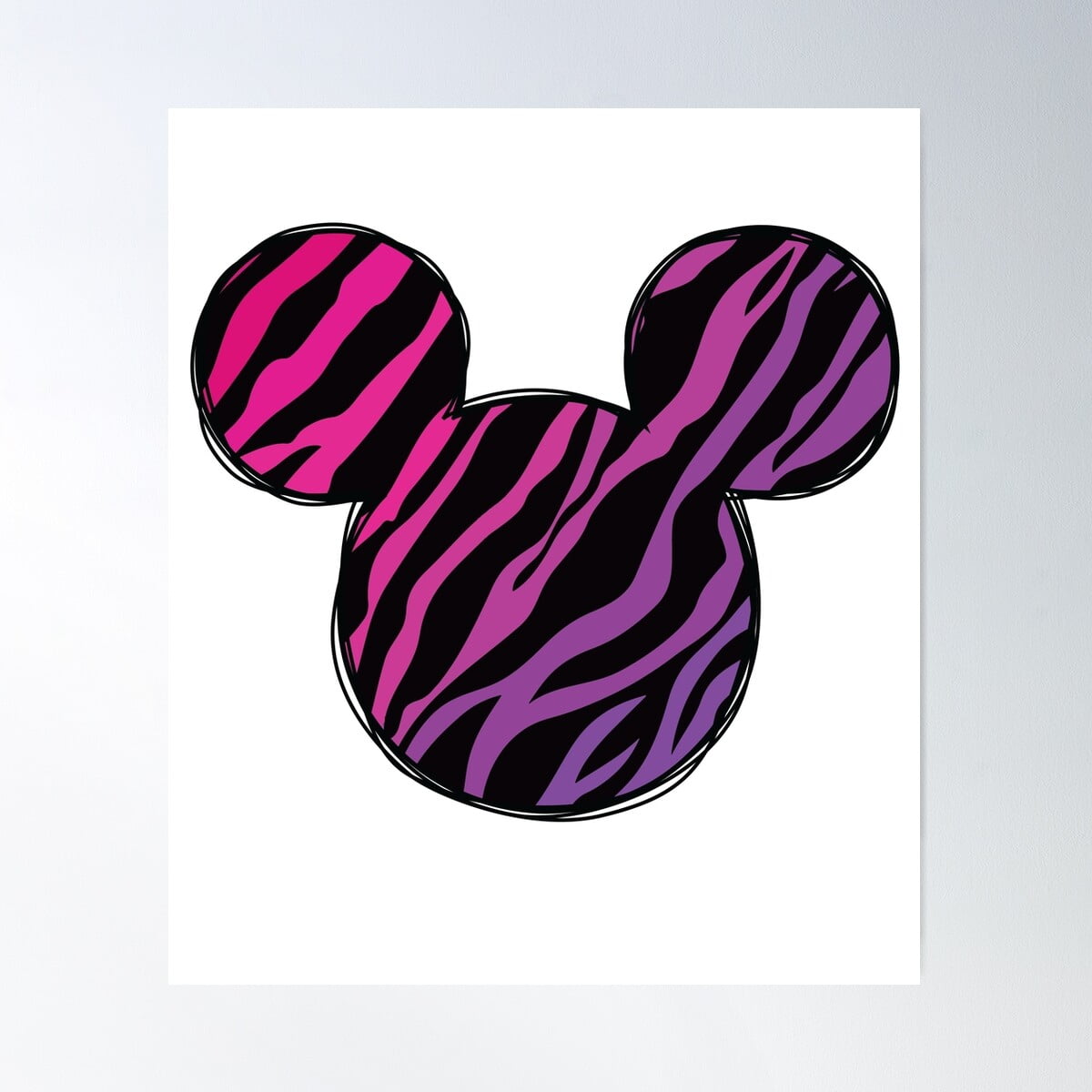 Wild Neon Animal Print Mouse Poster Wall Art, Modern Wall Decor For ...