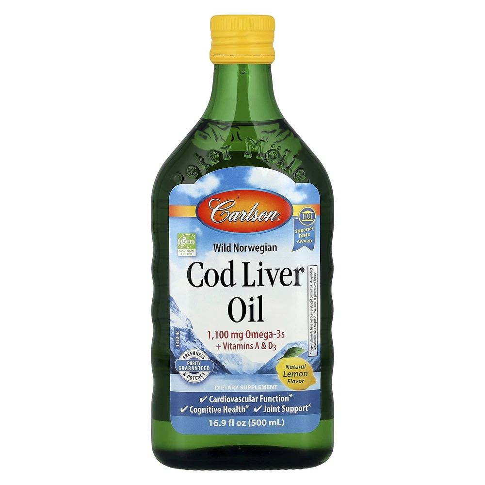 Wild Norwegian, Cod Liver Oil, Natural Lemon , 16.9 fl oz (500 ml ...