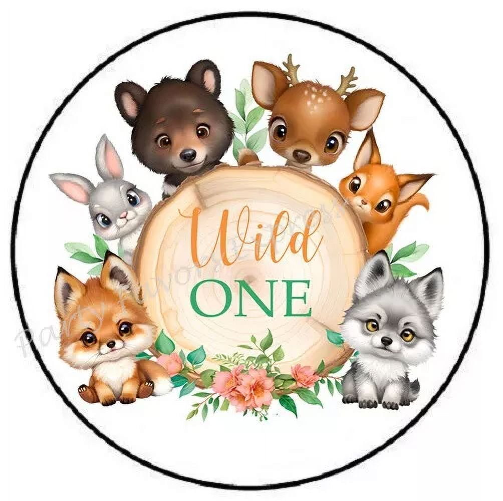 Wild One 1St Birthday Woodland Sticker Party Favors Sticker Envelope ...