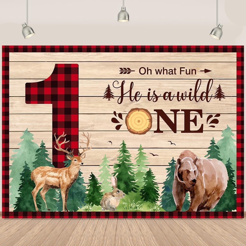 Wild One 1st Birthday Backdrop He is Wild One Photography Background ...