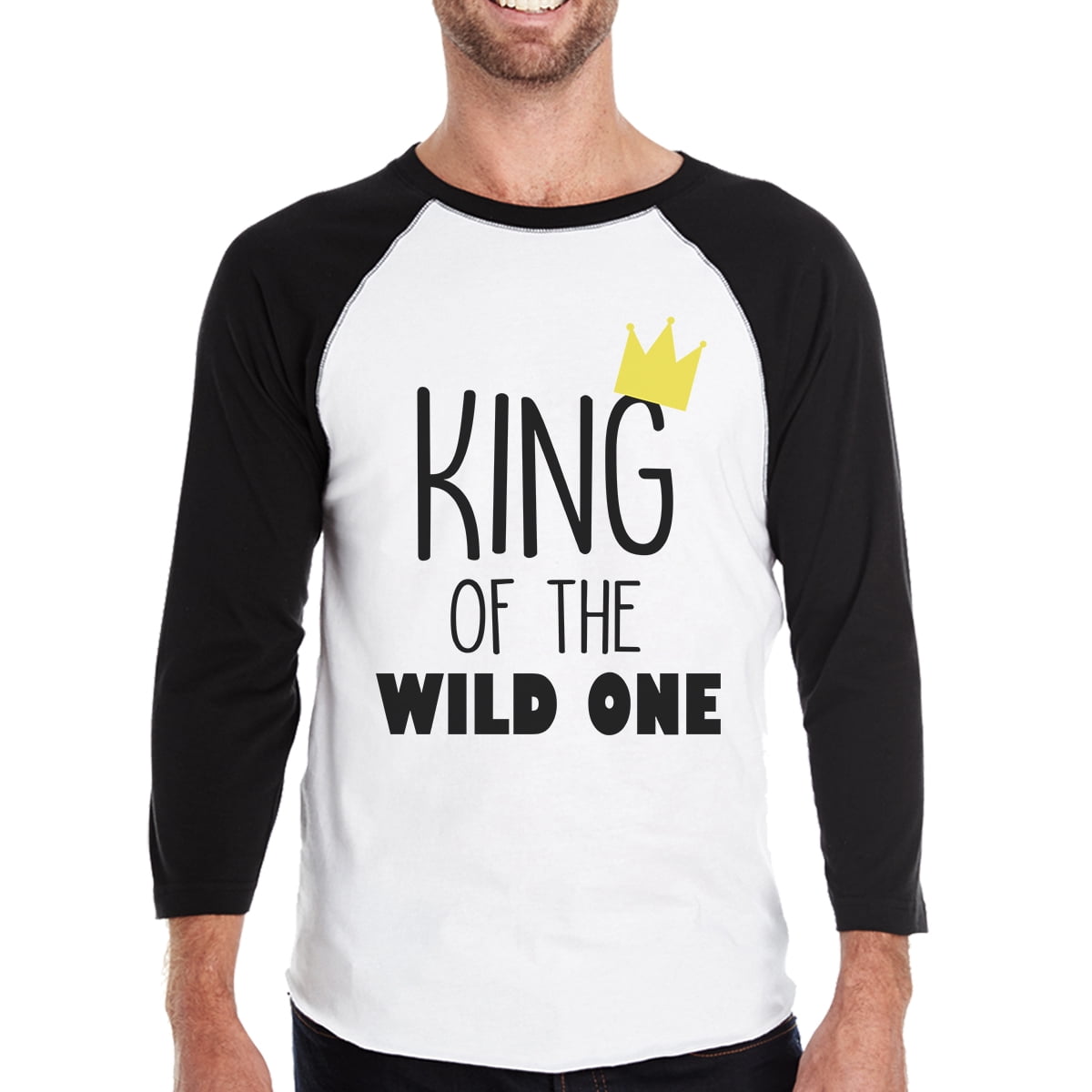 Wild One Crown Mens Black And White BaseBall Shirt - Walmart.com