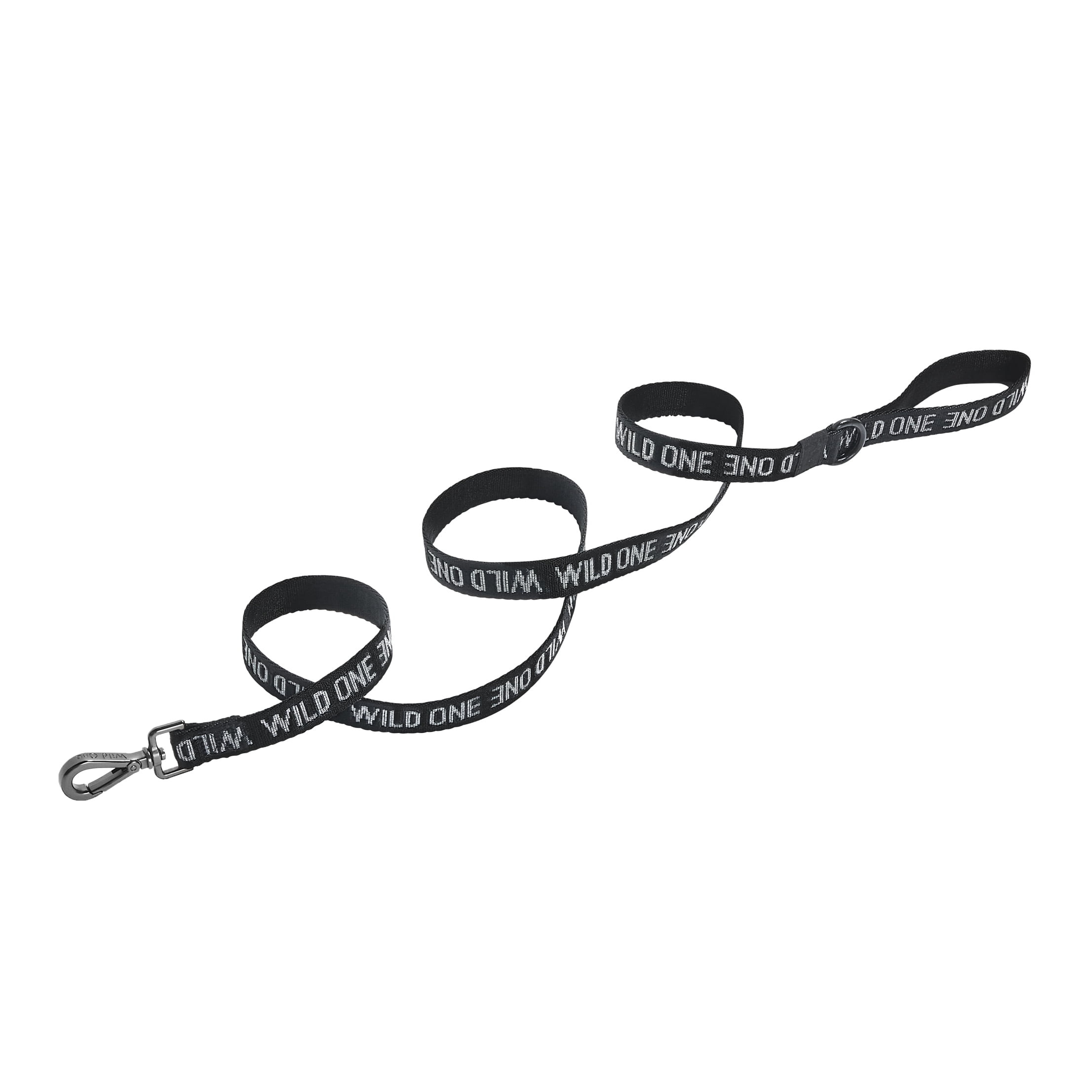 Wild One 6ft Heavy Duty Lightweight Nylon Dog Leash, Black Reflective ...