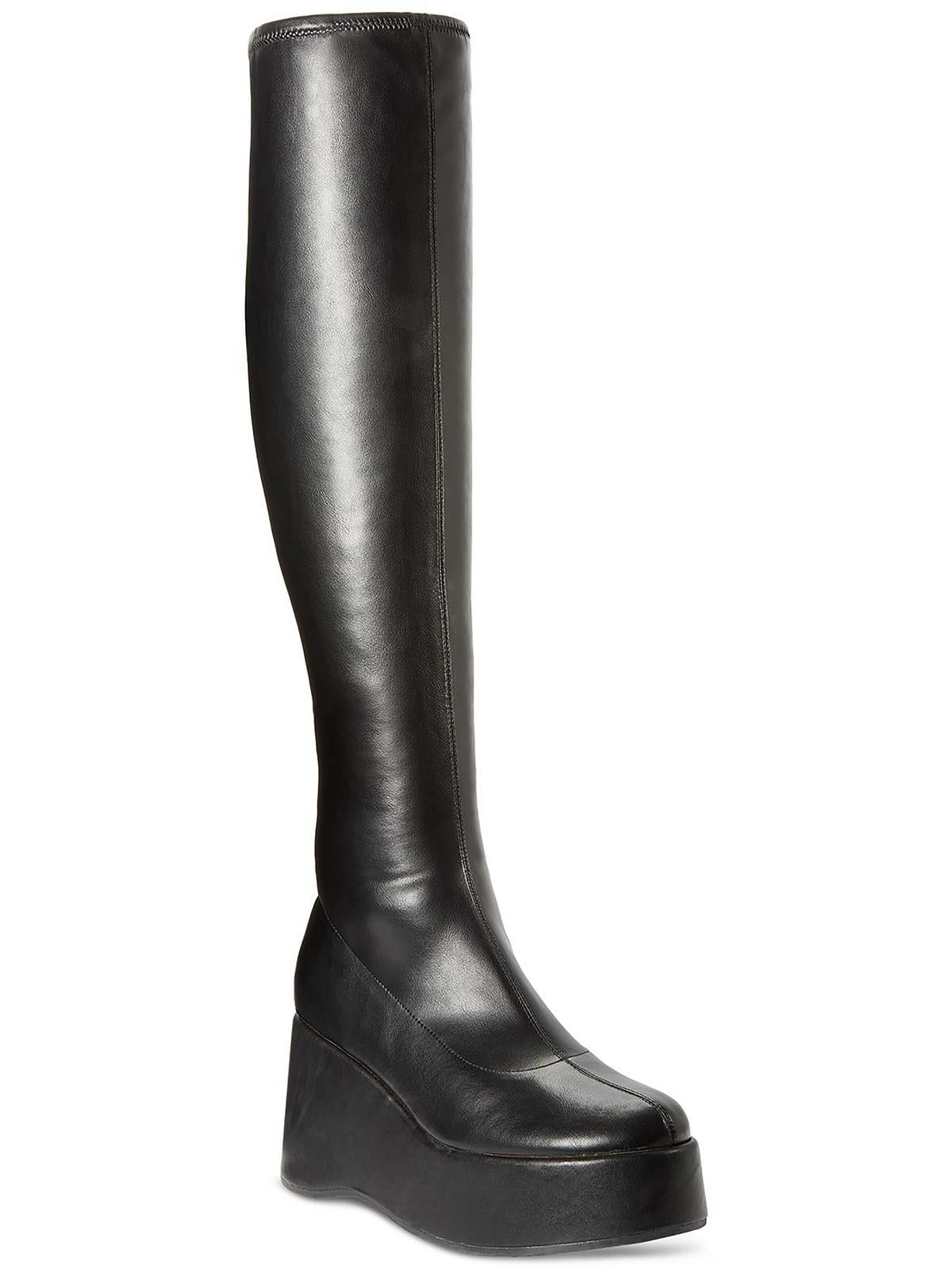 Wild Pair Womens Enchantt Faux Leather Tall Wedge Boots - Walmart.com