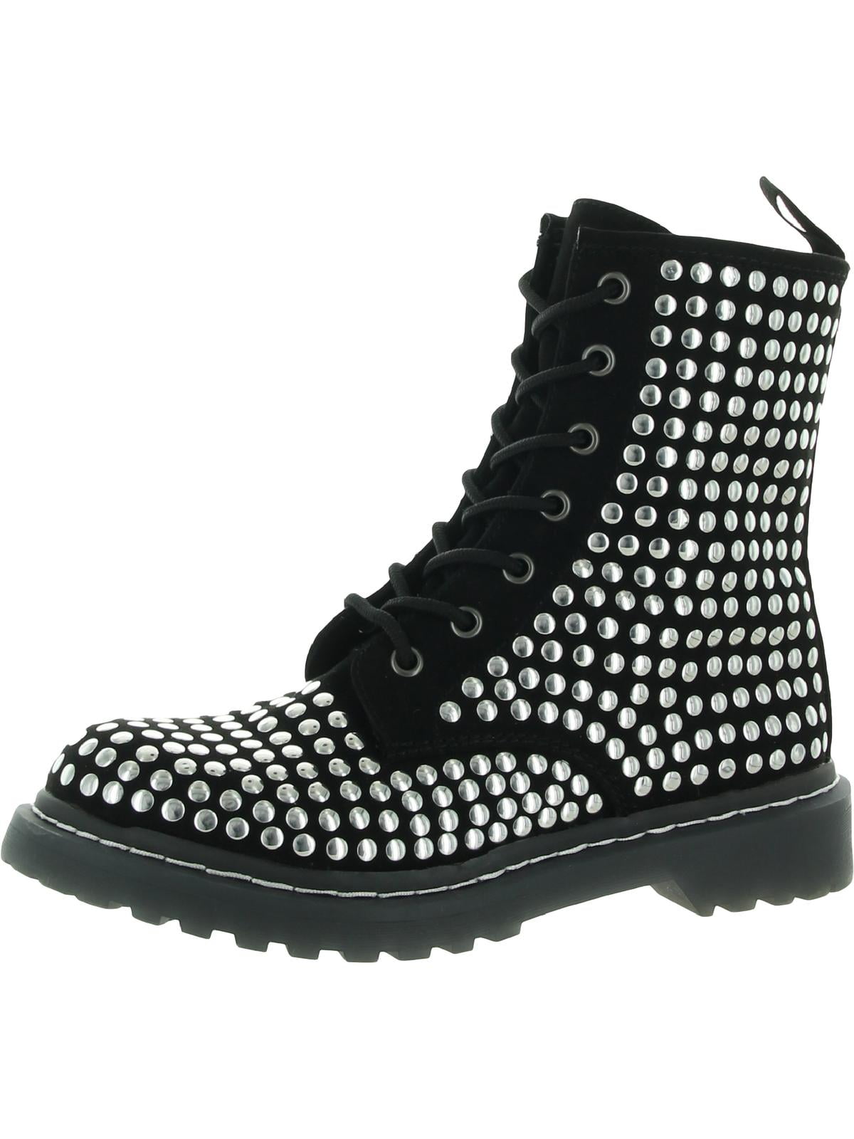 Wild Pair Womens Ryderr Microsuede Combat & Lace-up Boots Black 10 ...