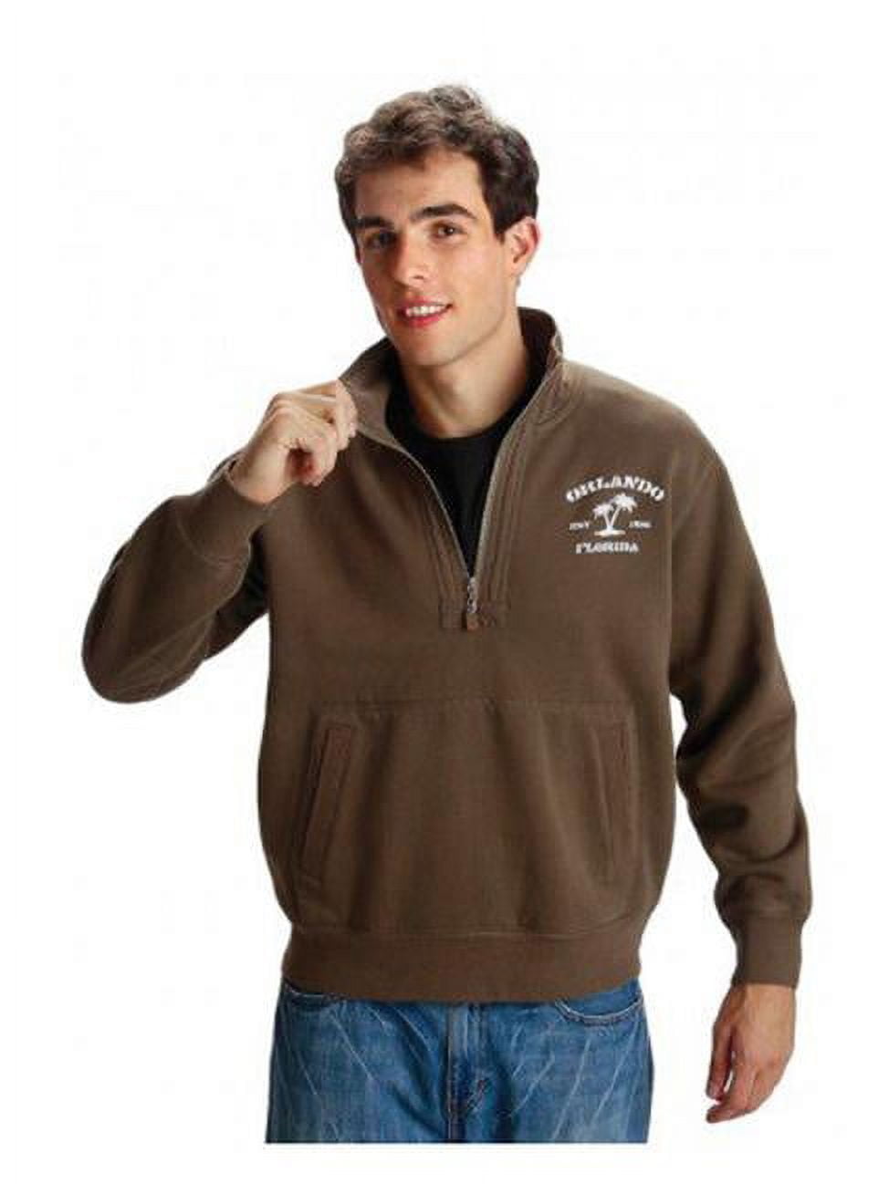 Wild Palms 905BRM Mens Advanced Fleece Q-Zip Mock, Brown - Medium ...