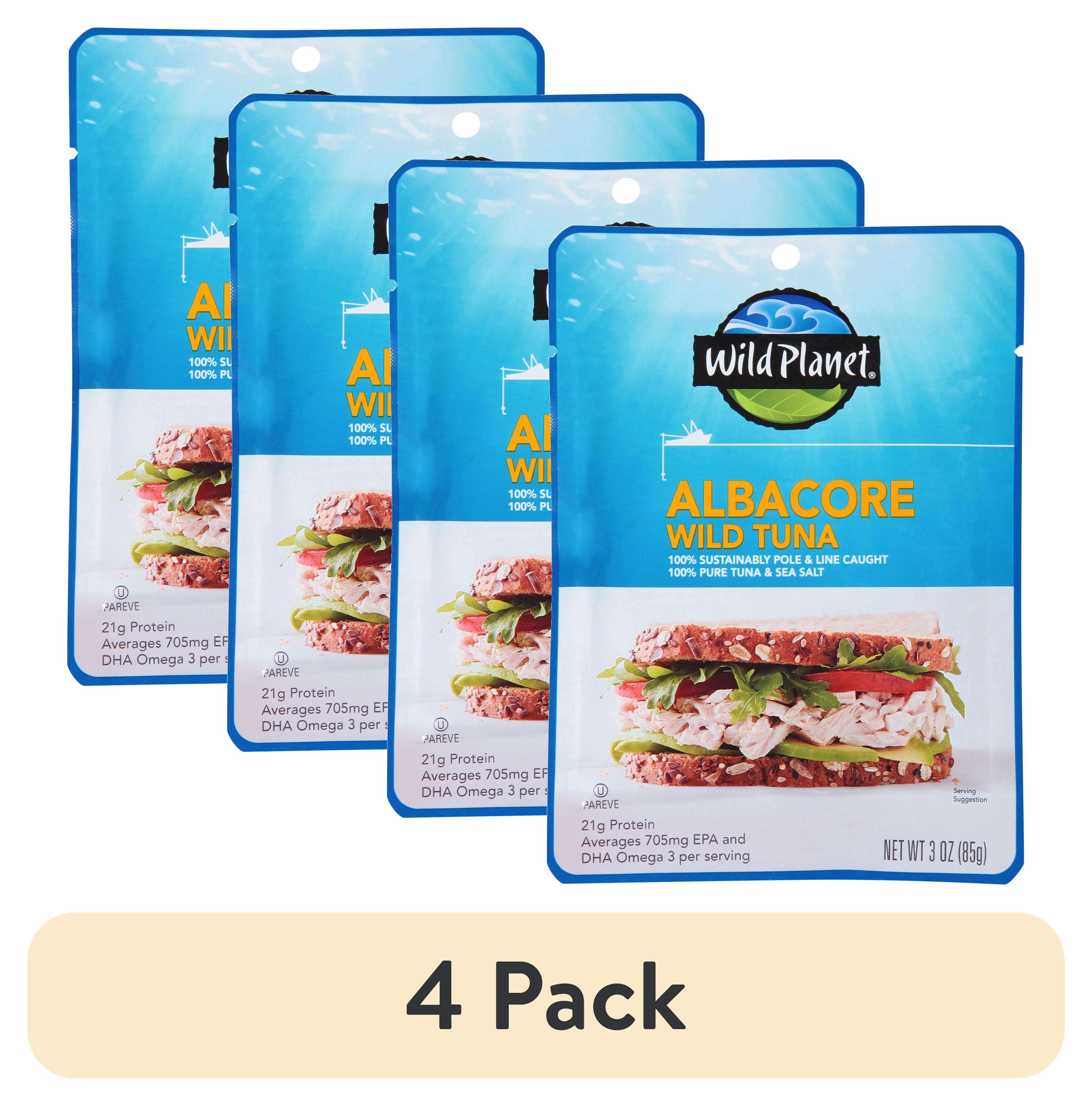 (4 pack) Wild Albacore Tuna Single Serve Pouch (2-12 pack trays ...