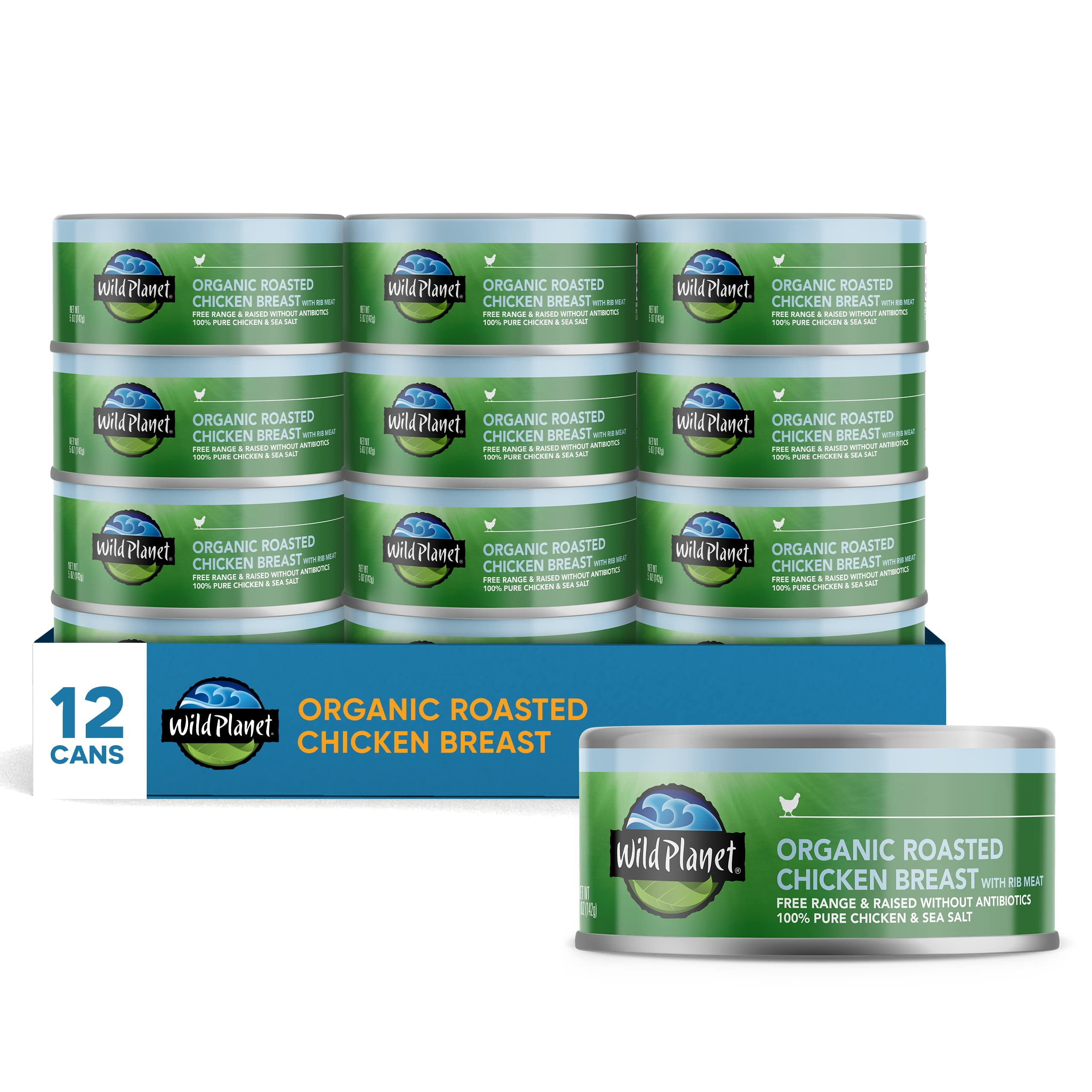 Wild Planet, Chicken Breast, 5 oz, Organic Roasted Pack of 12 - Walmart.com