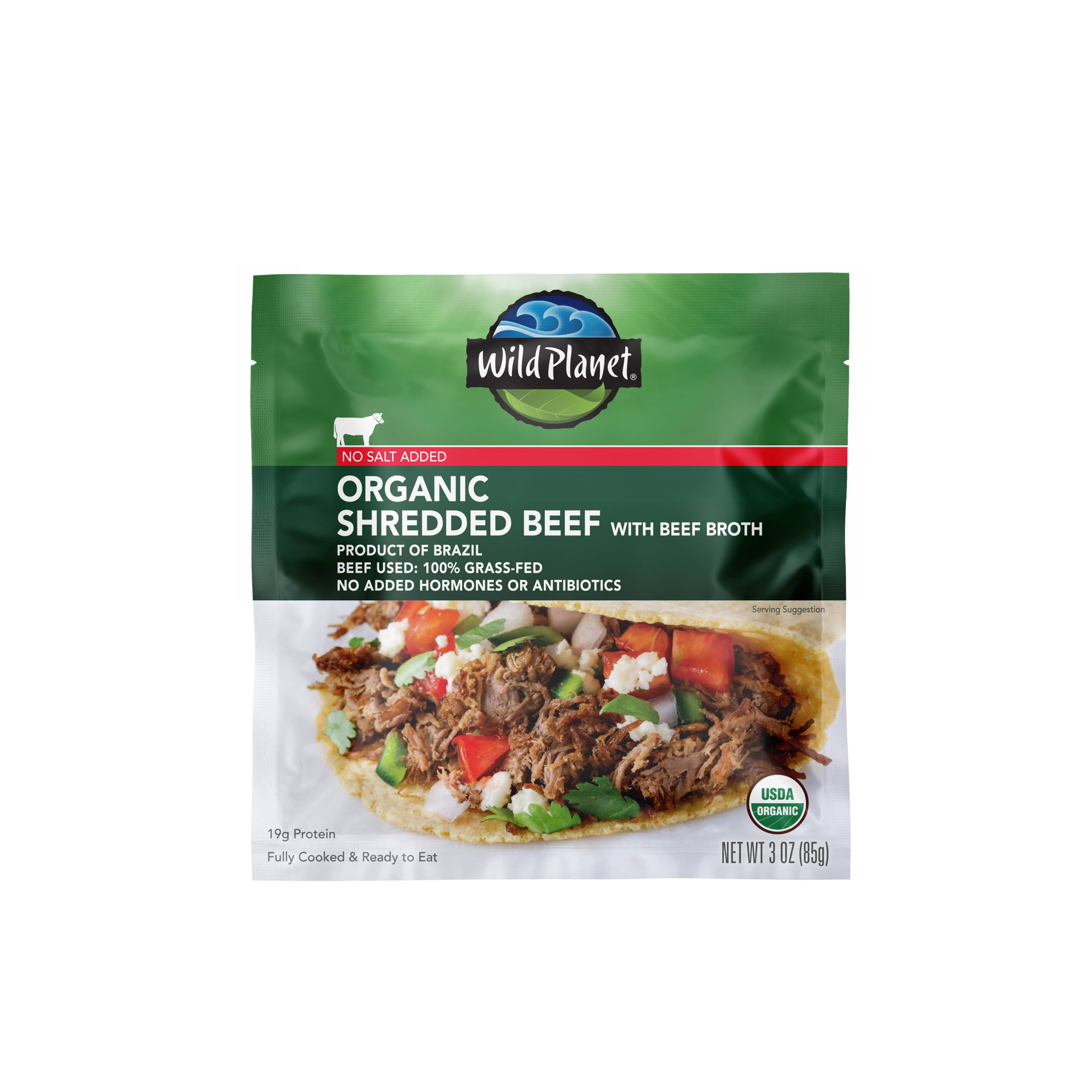 Wild Planet Organic Shredded Beef, 100% Grass-Fed, 3 oz Pouch - Walmart.com