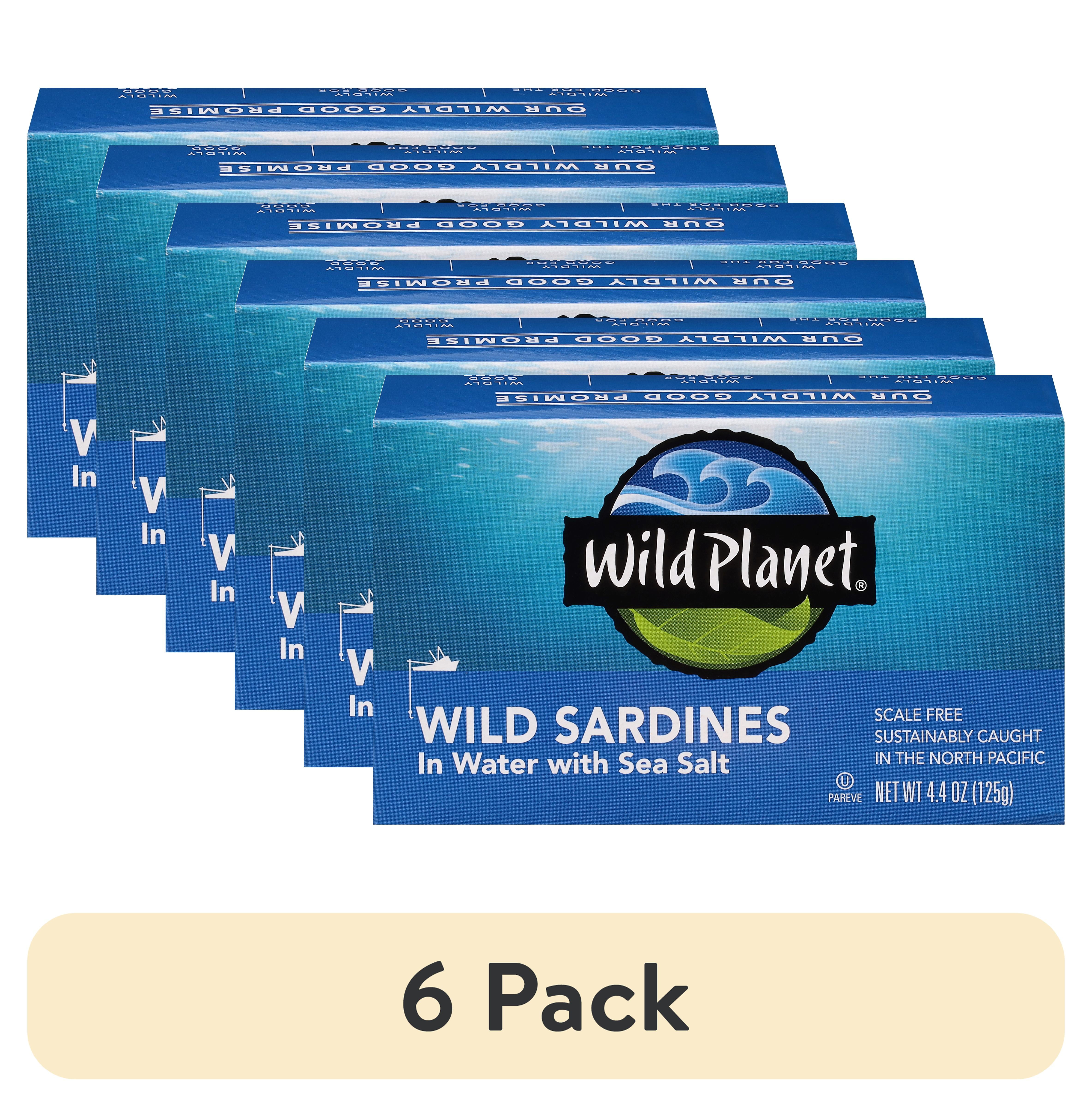 (6 pack) Wild Planet - Wild Sardines in Water with Sea Salt - 4.38 oz ...