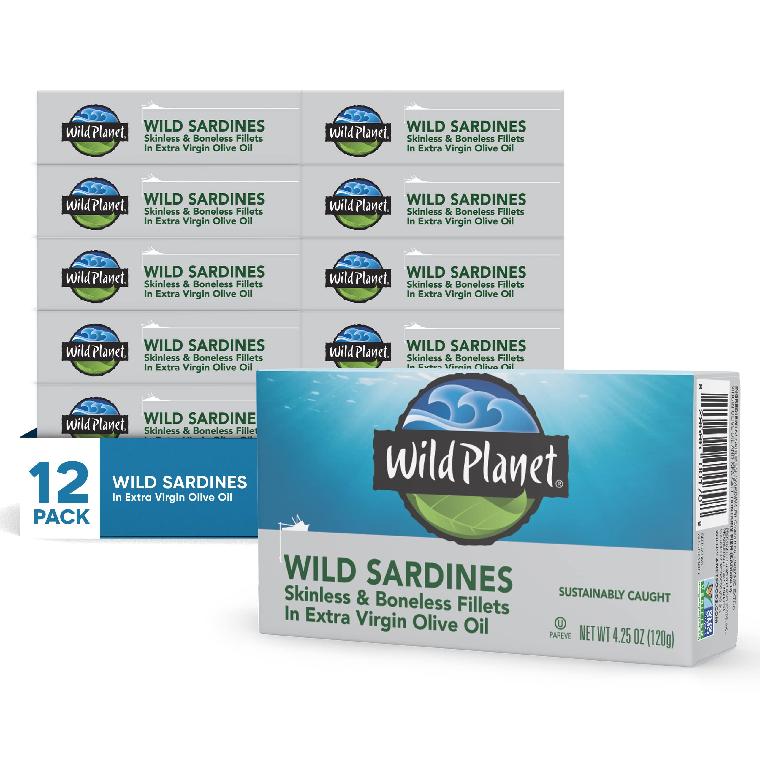 Wild Planet Wild Sardines in Extra Virgin Olive Oil with Sea Salt ...