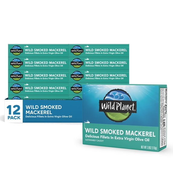 Wild Planet Wild Smoked Mackerel Fillets in Extra Virgin Olive Oil ...