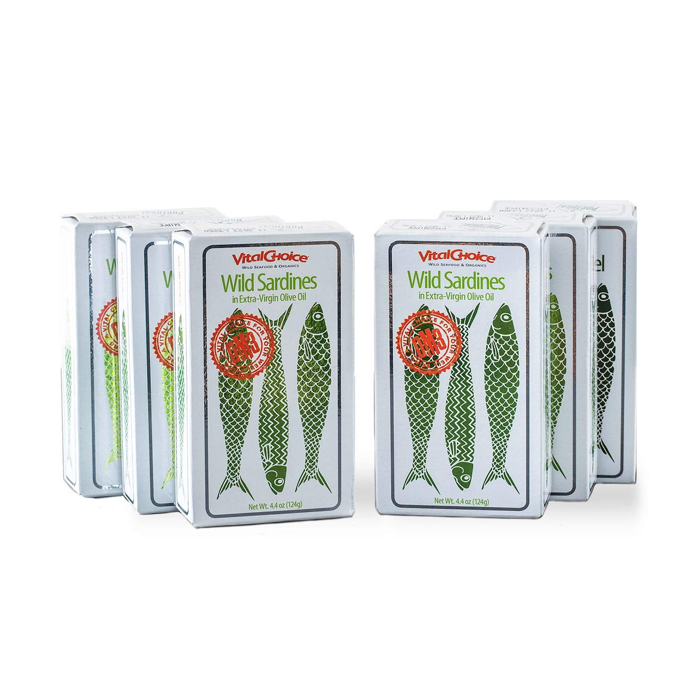 Wild Portuguese Sardines, In Organic Extra Olive Oil, 4.4 oz Tins (Pack ...