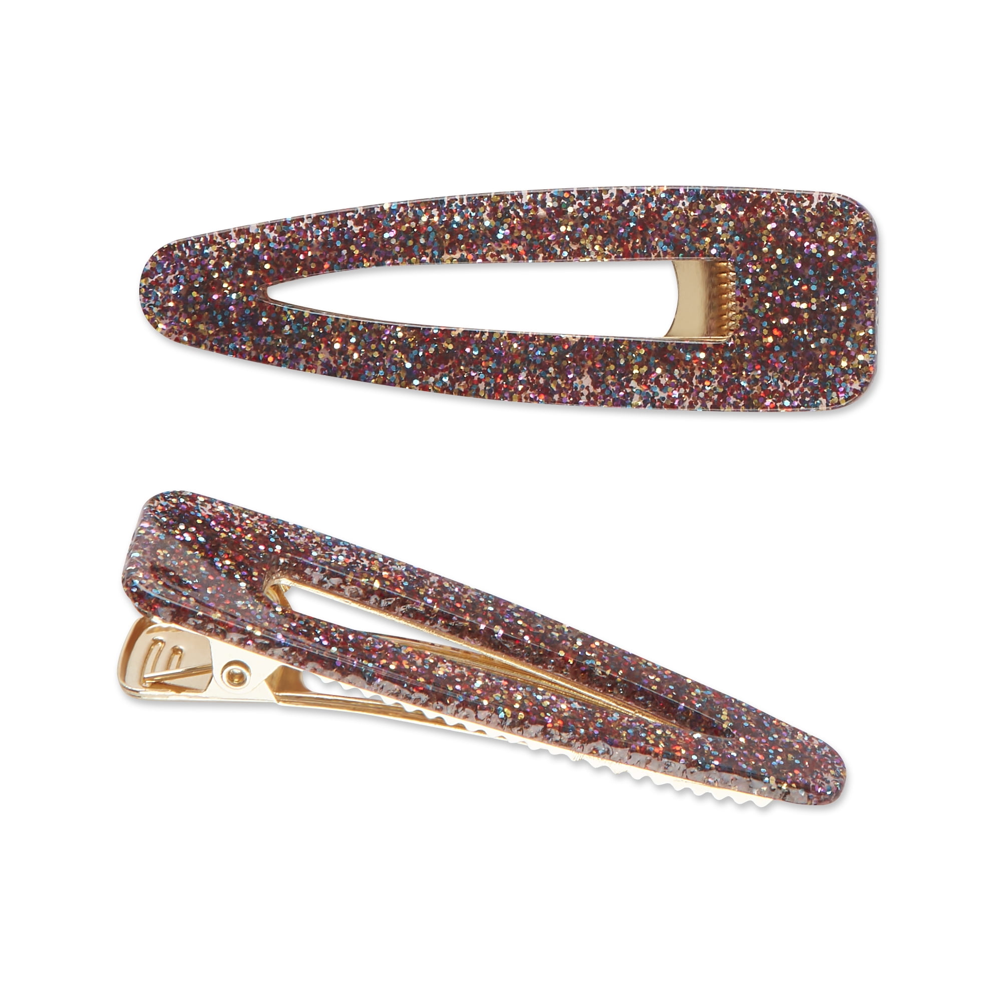 Wild Primrose by Scunci Snap Clip Glitter Barrettes, 2ct - Walmart.com