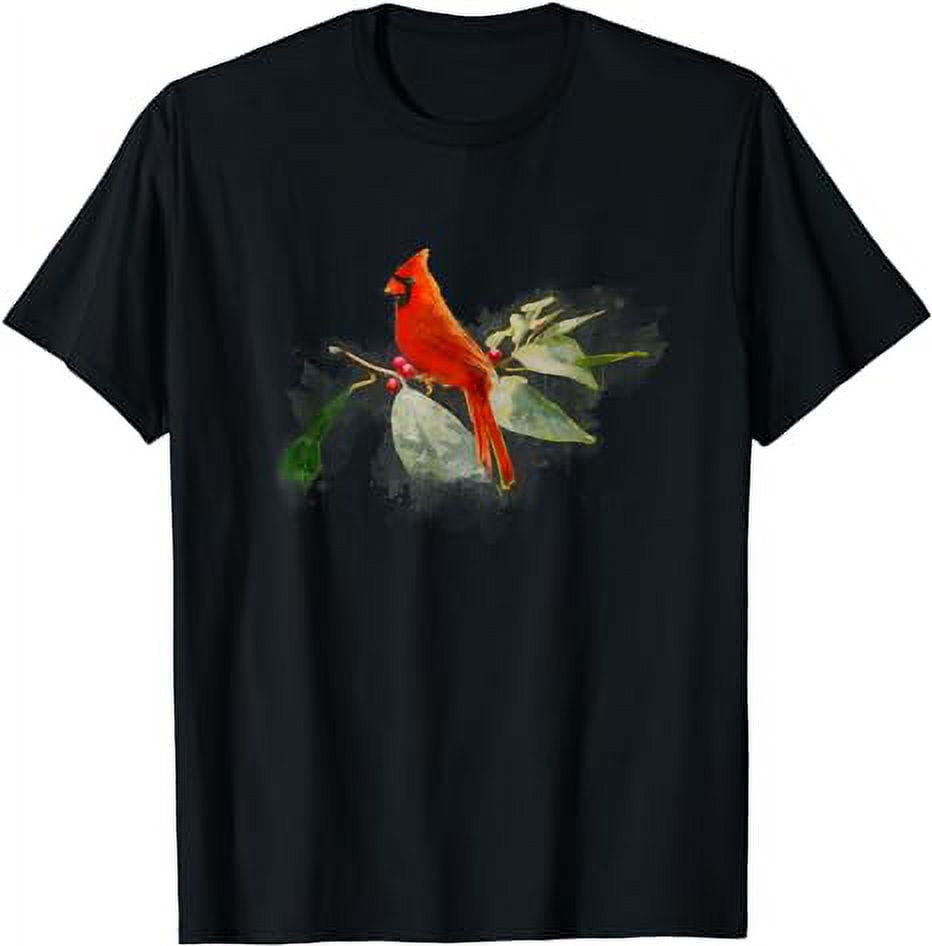 Wild Red Cardinal Bird T-Shirt - Walmart.com