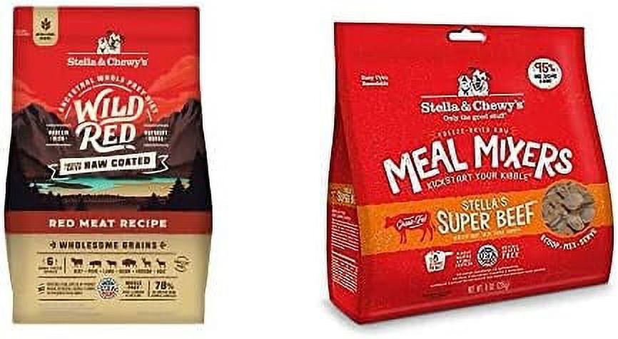 Wild Red Raw Coated Kibble Dry Dog Food Wholesome Grains Red Meat ...