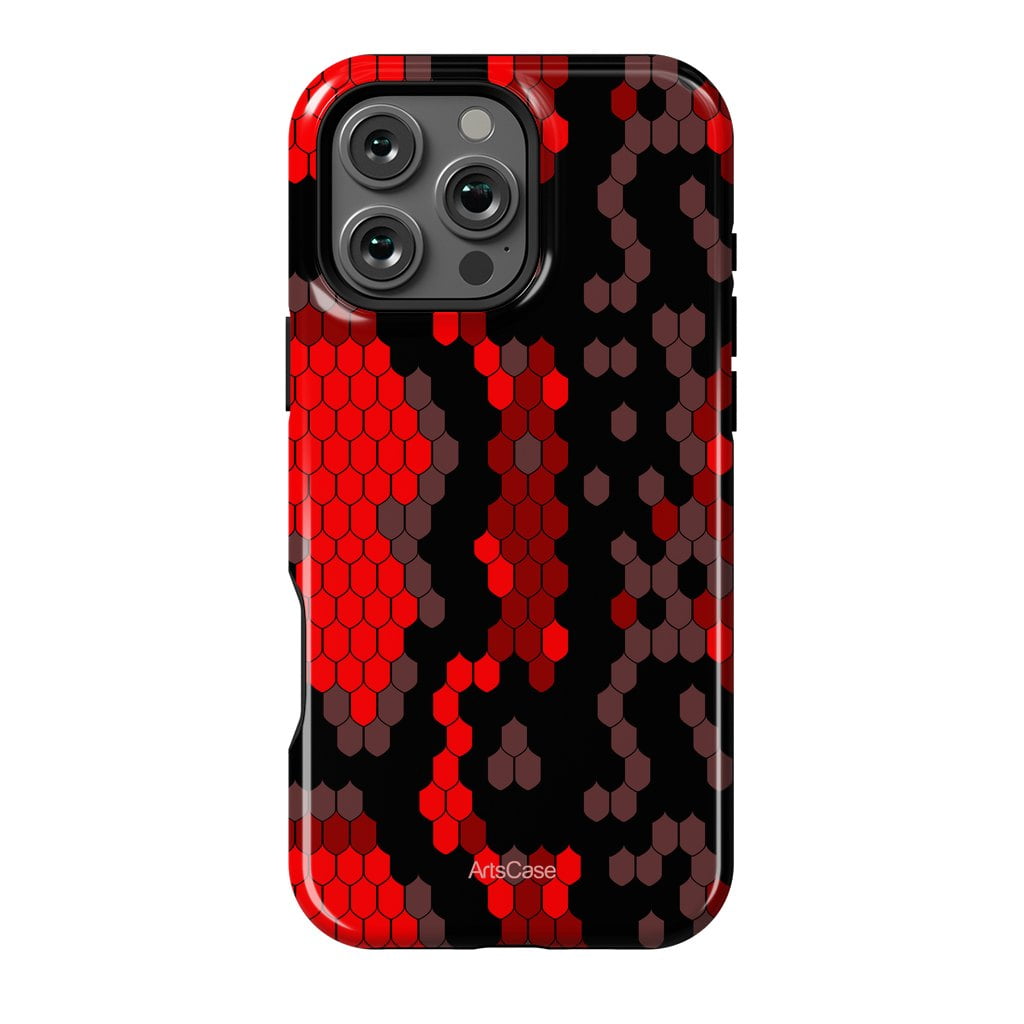 Wild Red Snake Tough Case Edgy Animal for Your iPhone 11-17 Series ...