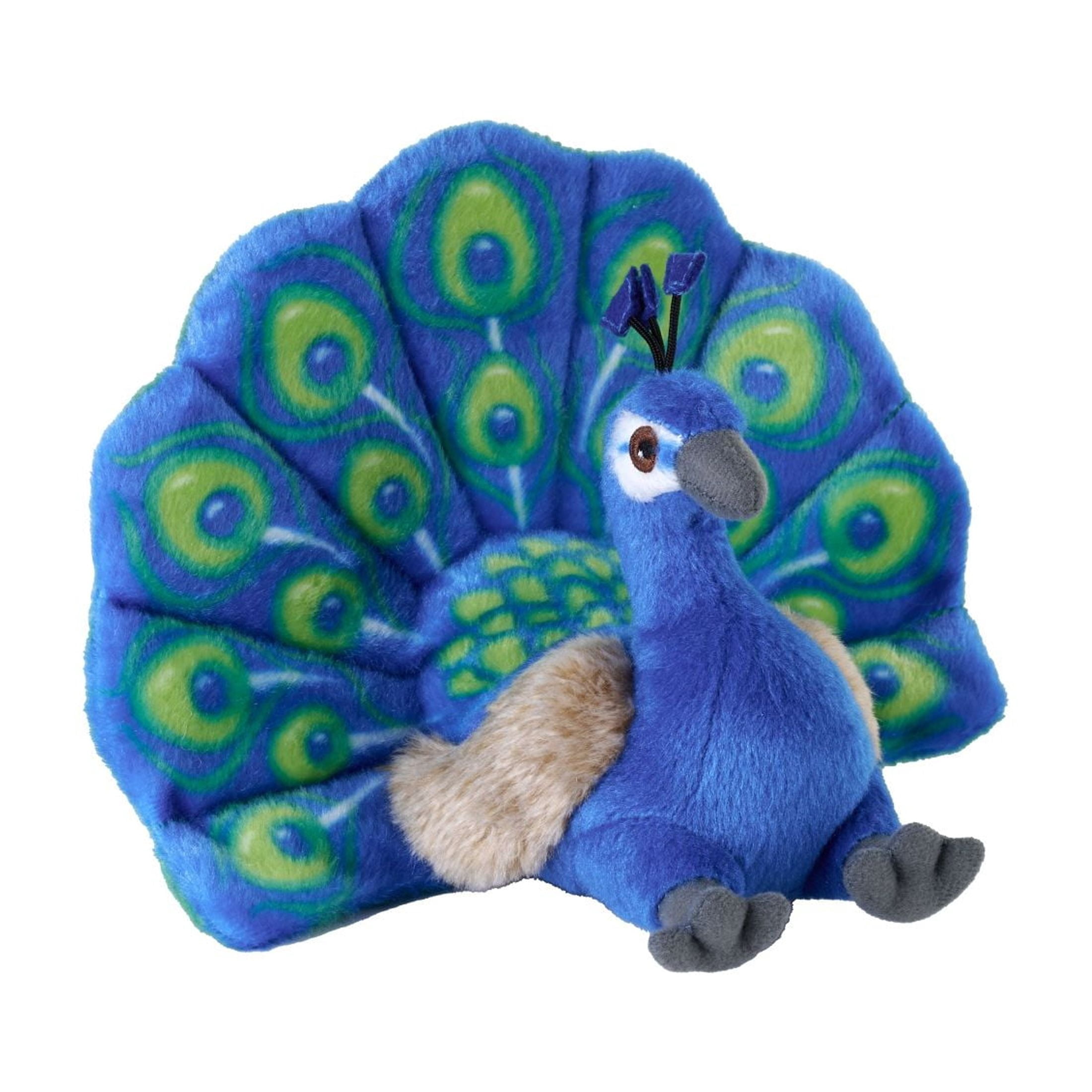 Wild Republic Cuddlekins Eco Mini Peacock Stuffed Animal, 8 Inches ...