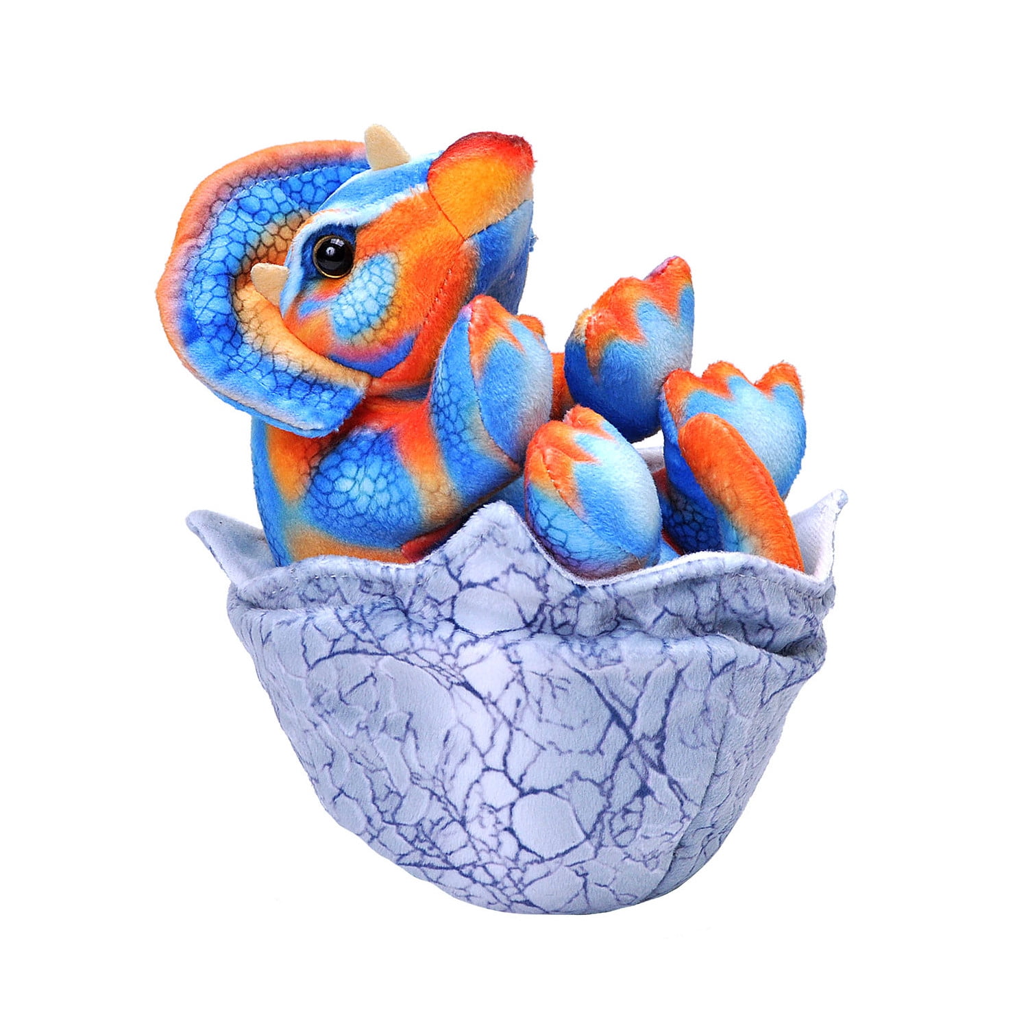 Wild Republic Dinosauria Egg Triceratops Stuffed Animal, 8 Inches ...