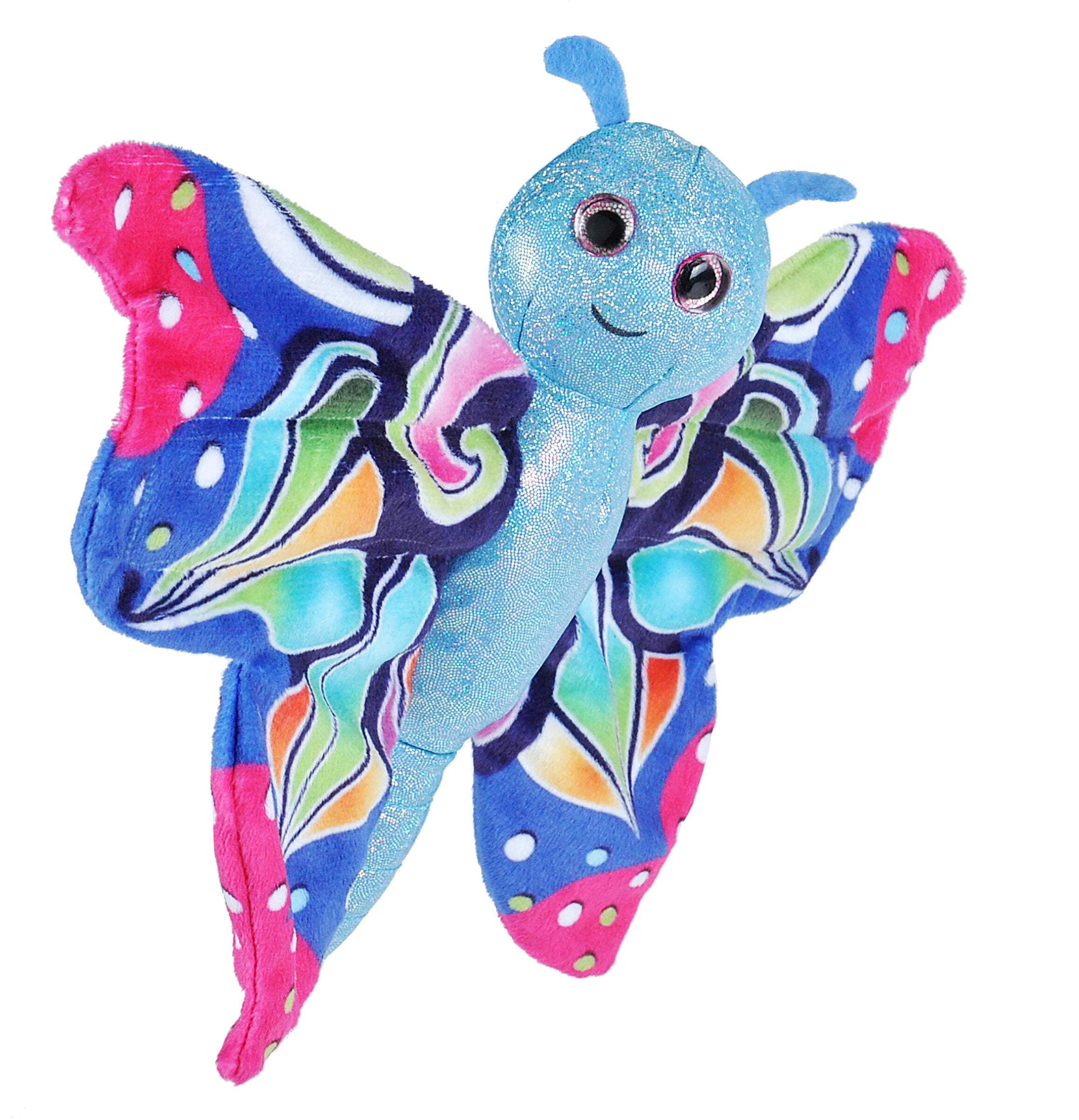 Wild Republic Huggers Butterfly Blue Plush Toy, Slap Bracelet, Stuffed ...