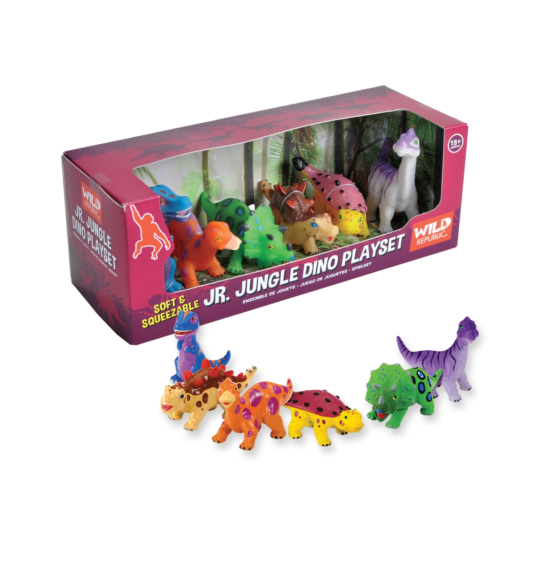 Wild Republic Junior Jungle Box Set Dinosaur Figurines, 6 Pieces ...