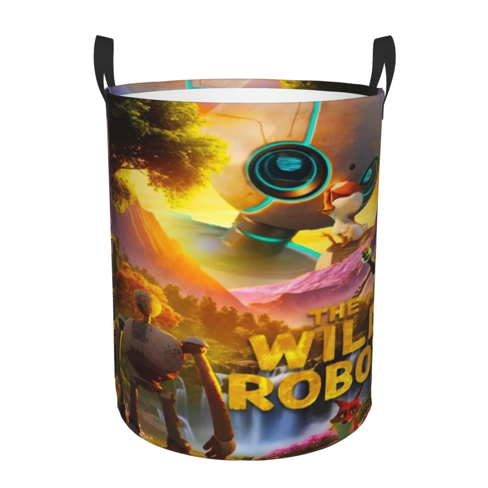 Wild Robot Laundry Basket with Handle Waterproof Fabric Hamper Laundry ...