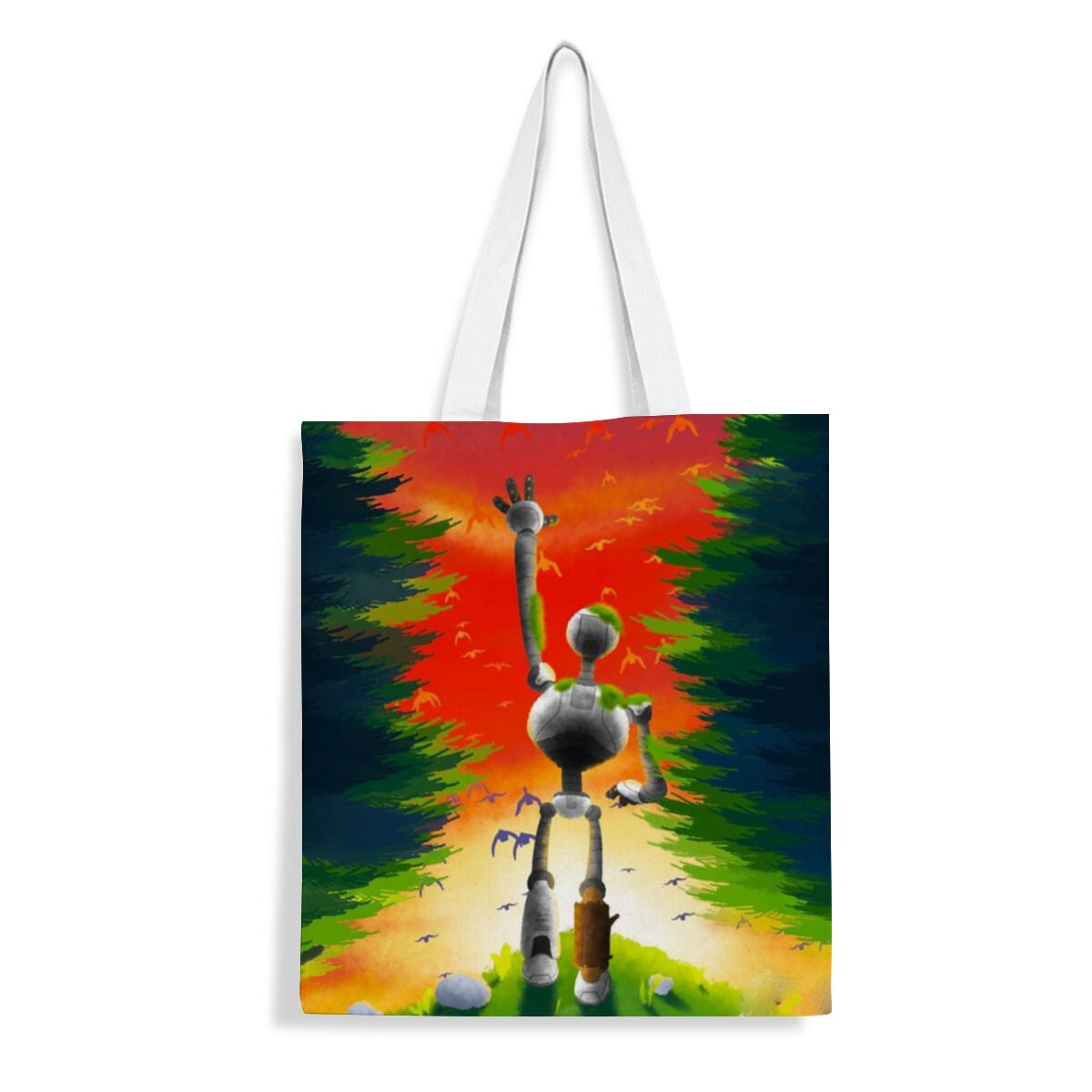 The Wild Robot canvas Tote Bag: Cute cat design tote for women, perfect ...