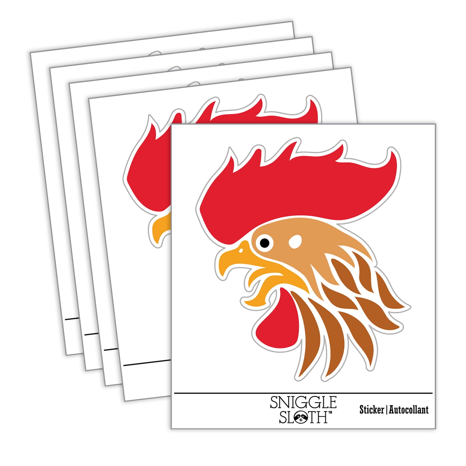 Wild Rooster Head Car Window Bumper Water Bottle Phone Tablet Laptop ...