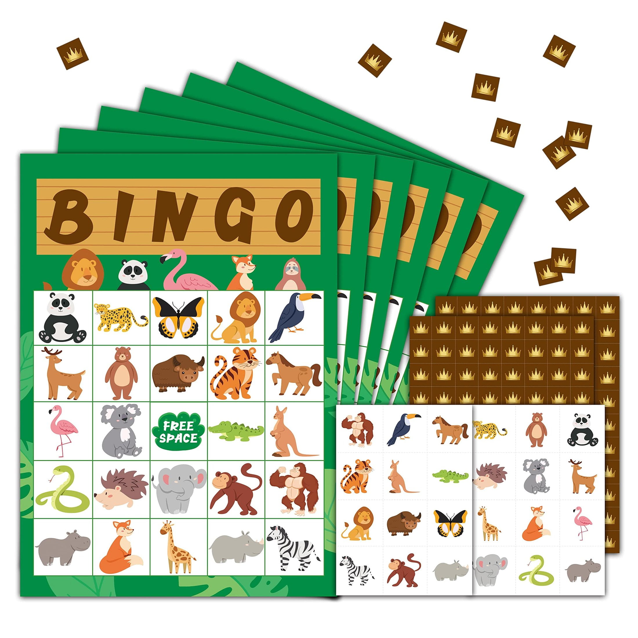 Wild Safari Bingo Bash - 24 Players Jungle Theme Party Game Cards for ...