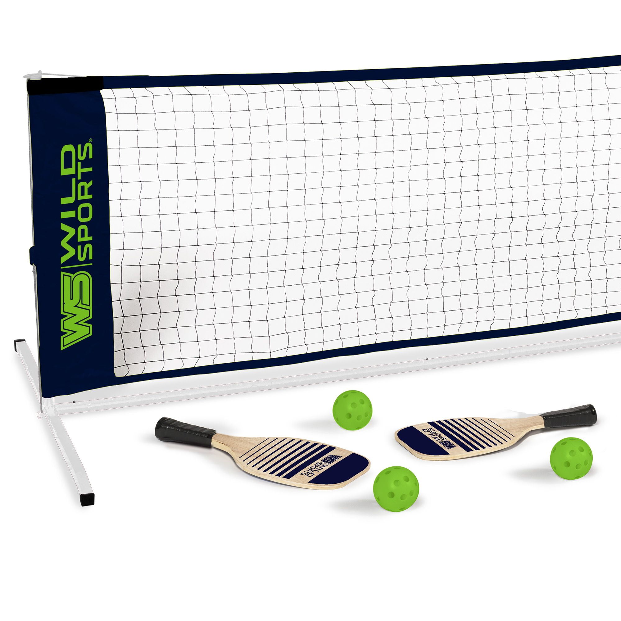 Wild Sports Portable 10FT Pickleball Game Set for Driveway, Incl. 2 ...