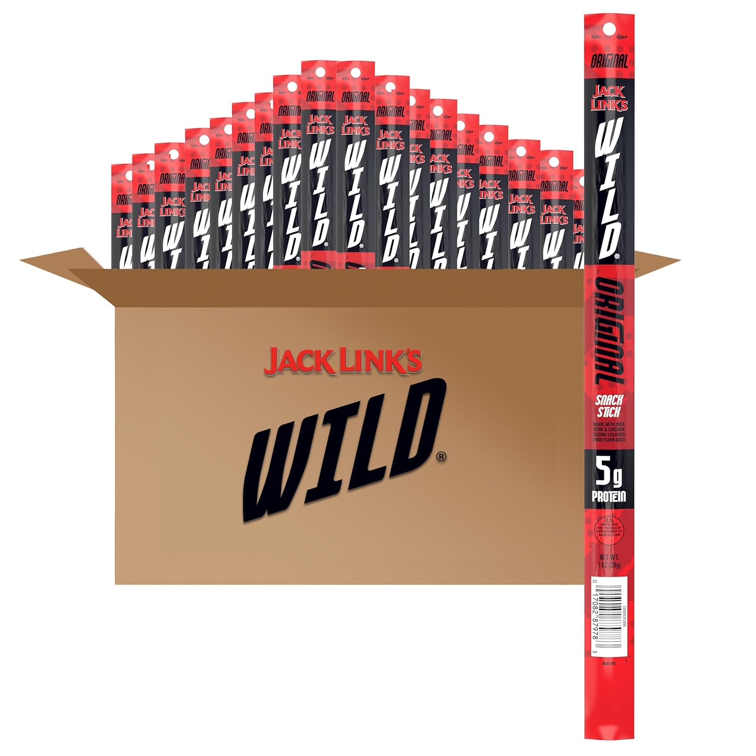 Wild Sticks, Original – Protein Snack, Meat Stick with 6g of Protein, 1 ...