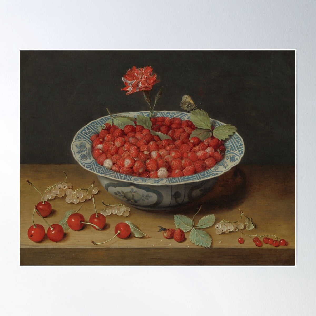 Wild Strawberries And A Carnation In A Wan-Li Bowl By Jacob Van ...