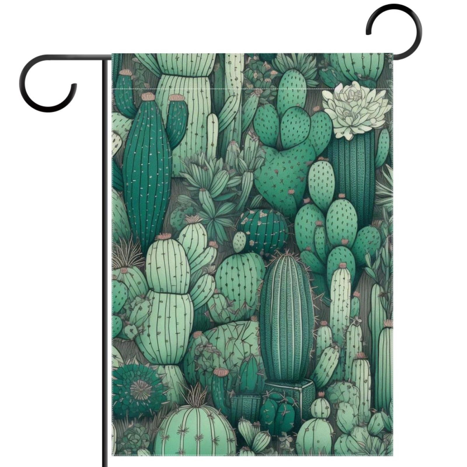 Wild Succulents Cactus Garden Flag Double Sided House Flag for Outdoor ...