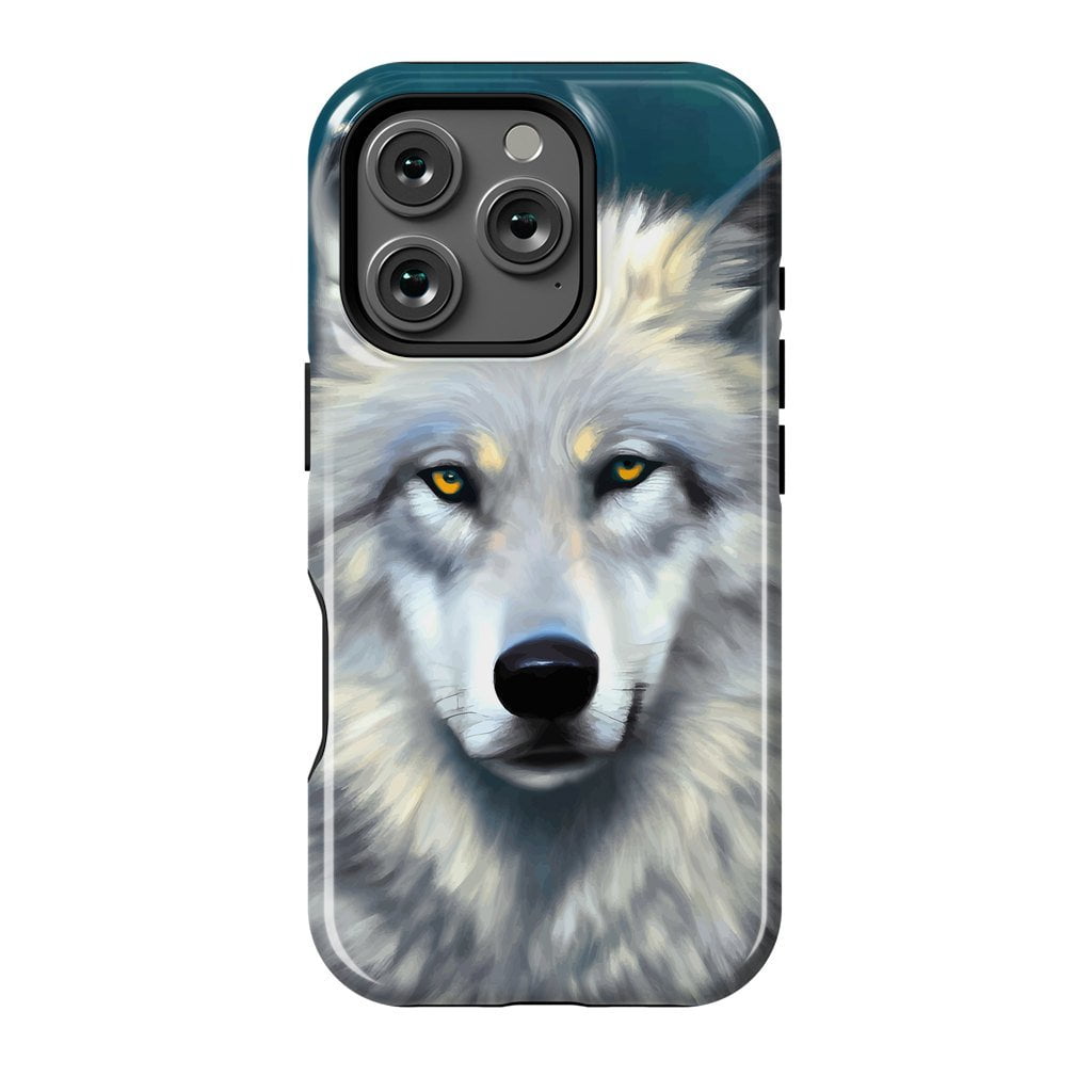Wild The Wolf Illustration Phone Case 11 12 13 14 15 16 Pro Max Durable ...