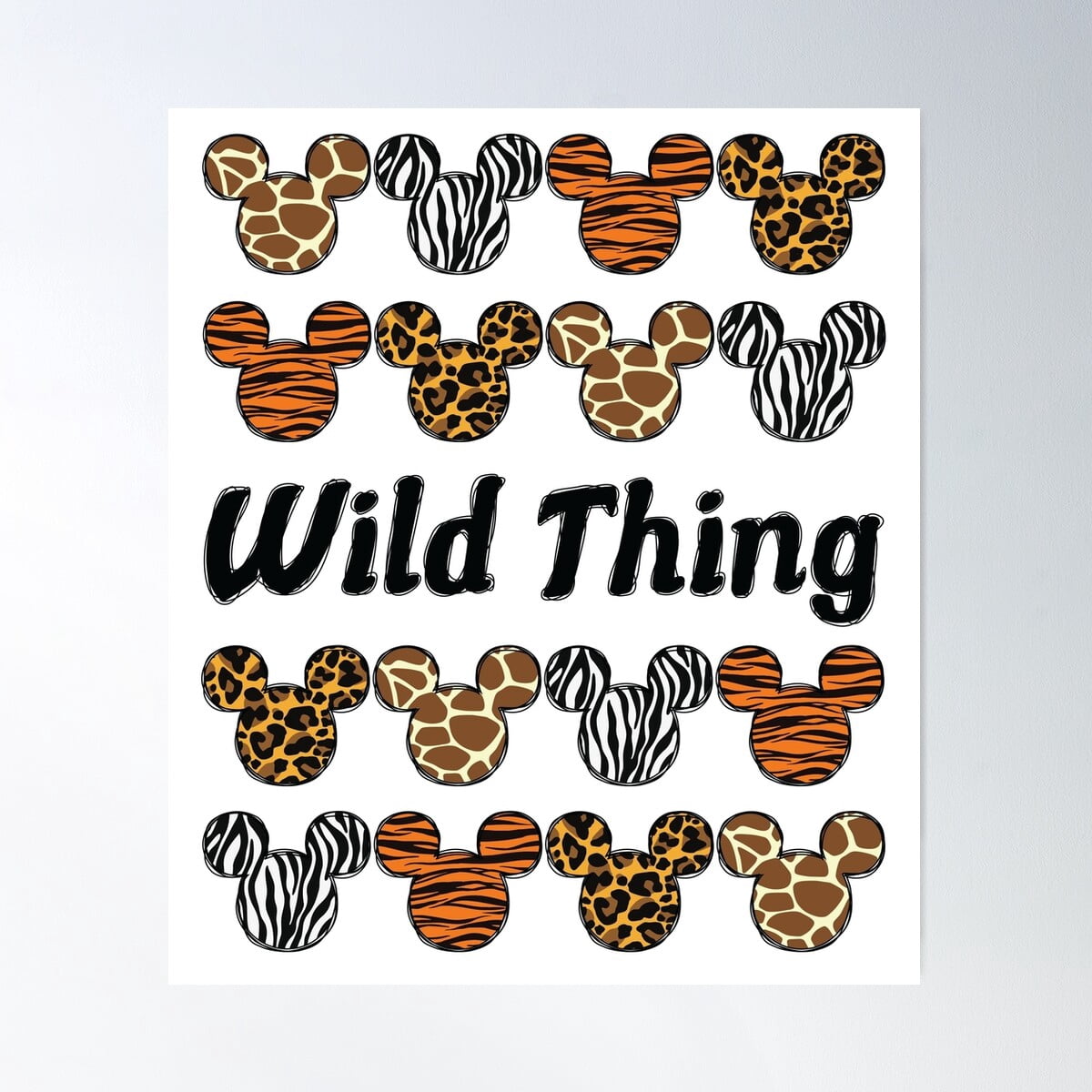 Wild Thing Animal Print Mouse Poster Wall Art, Modern Wall Decor For ...