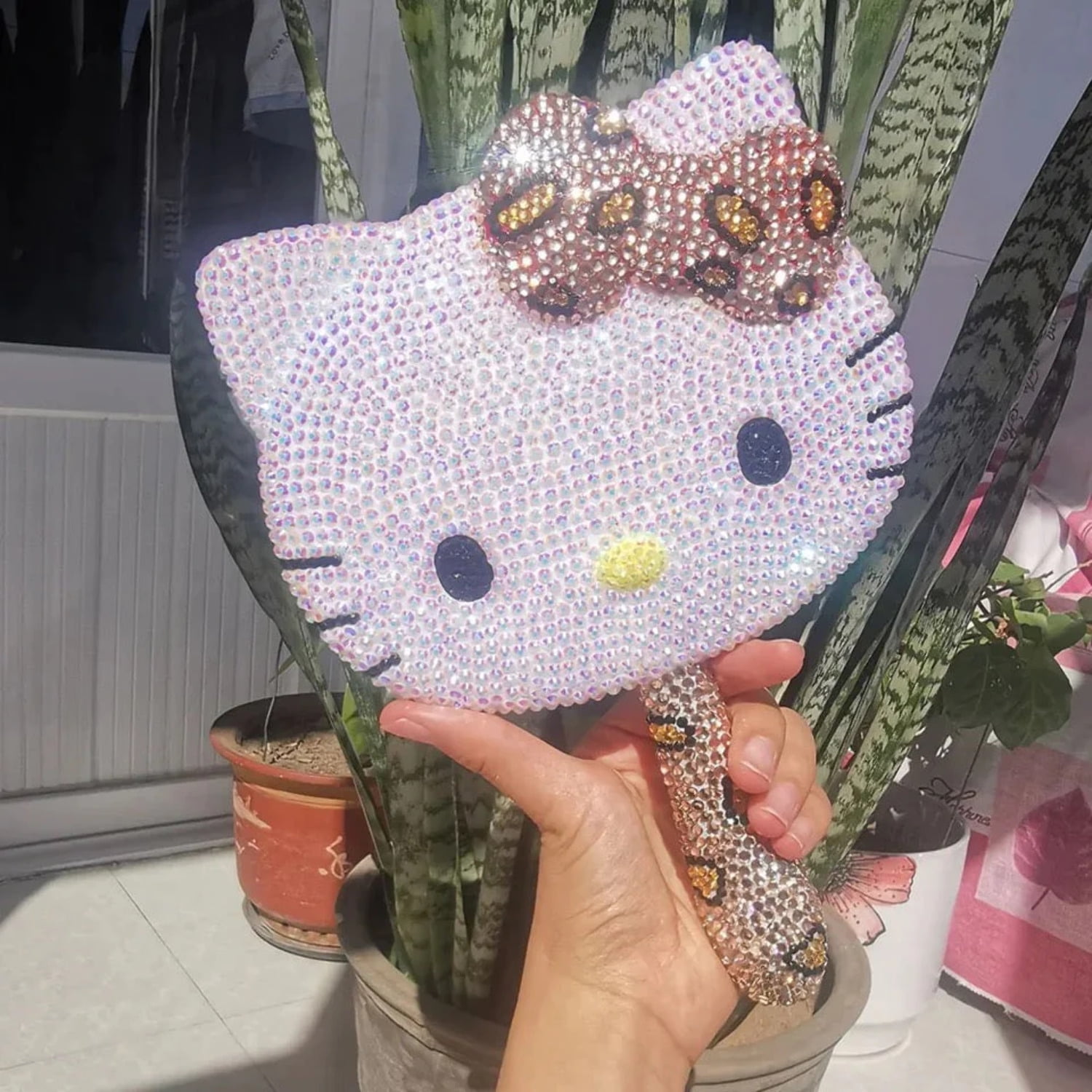 Wild Thing Cheetah Rhinestone Handheld Hello Kitty Mirror - Walmart.com