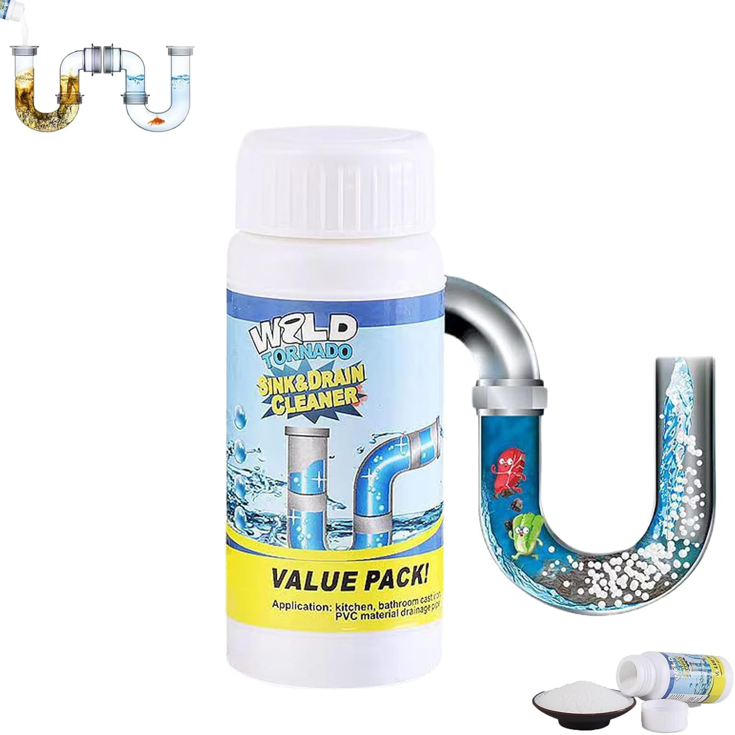 Wild Tornado Sink and Drain Cleaner, Powerful Sink & Drain Cleaner ...