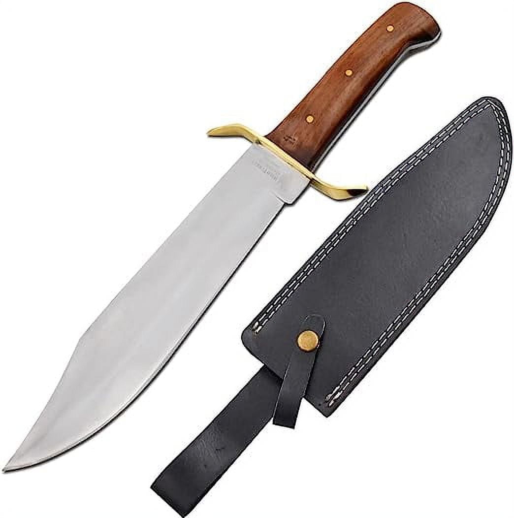Wild Turkey Handmade 15" Wood Handle Classic Bowie Fixed Blade Knife ...