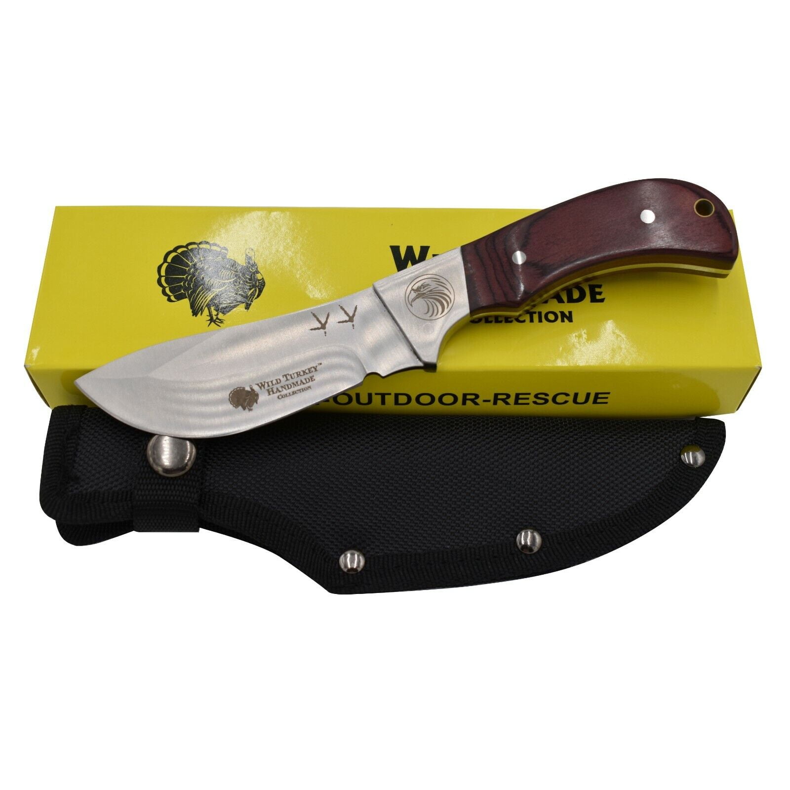 Wild Turkey Handmade 8'' Wildlife Collection Fixed Blade Hunting Knife ...