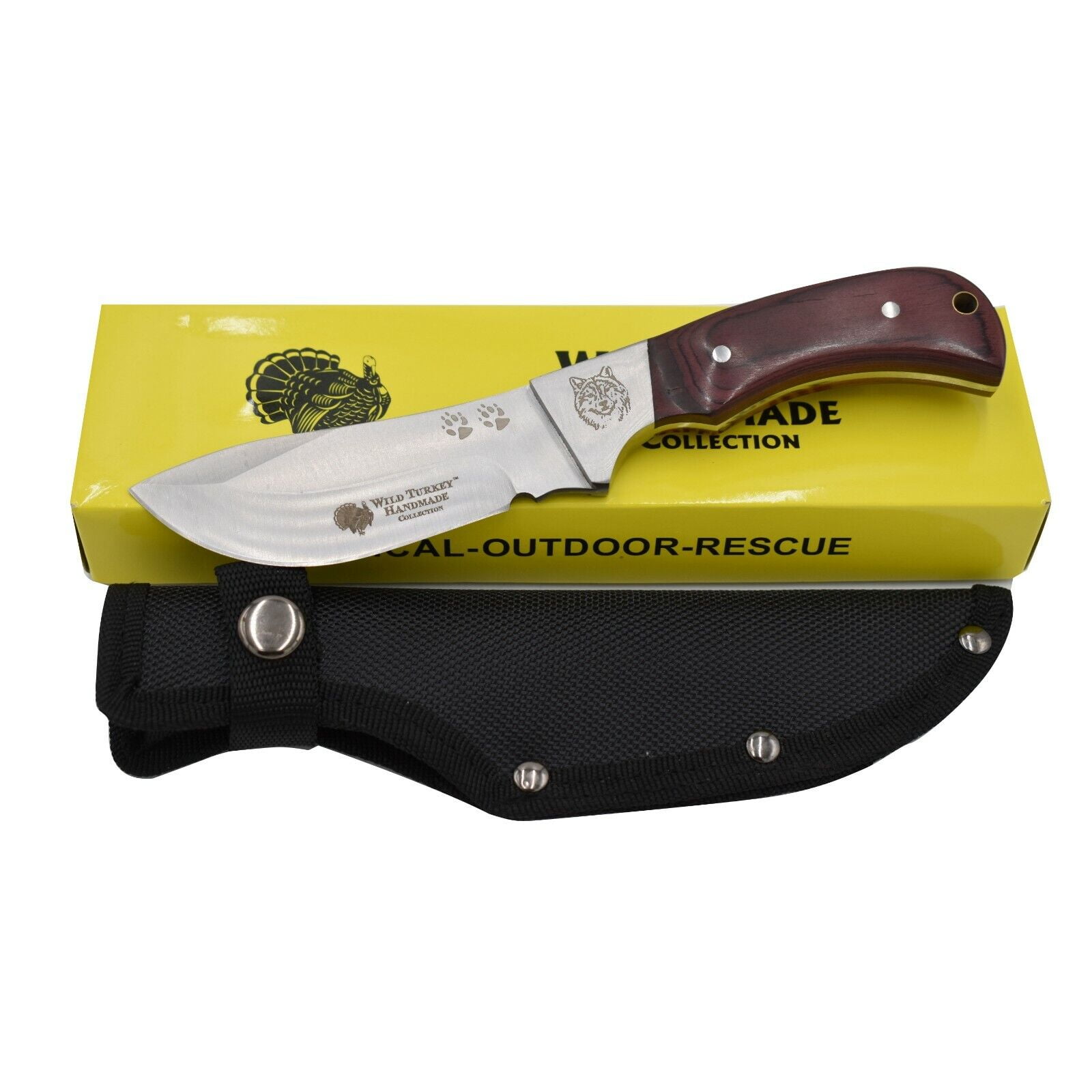 Wild Turkey Handmade 8'' Wildlife Collection Fixed Blade Hunting Knife ...