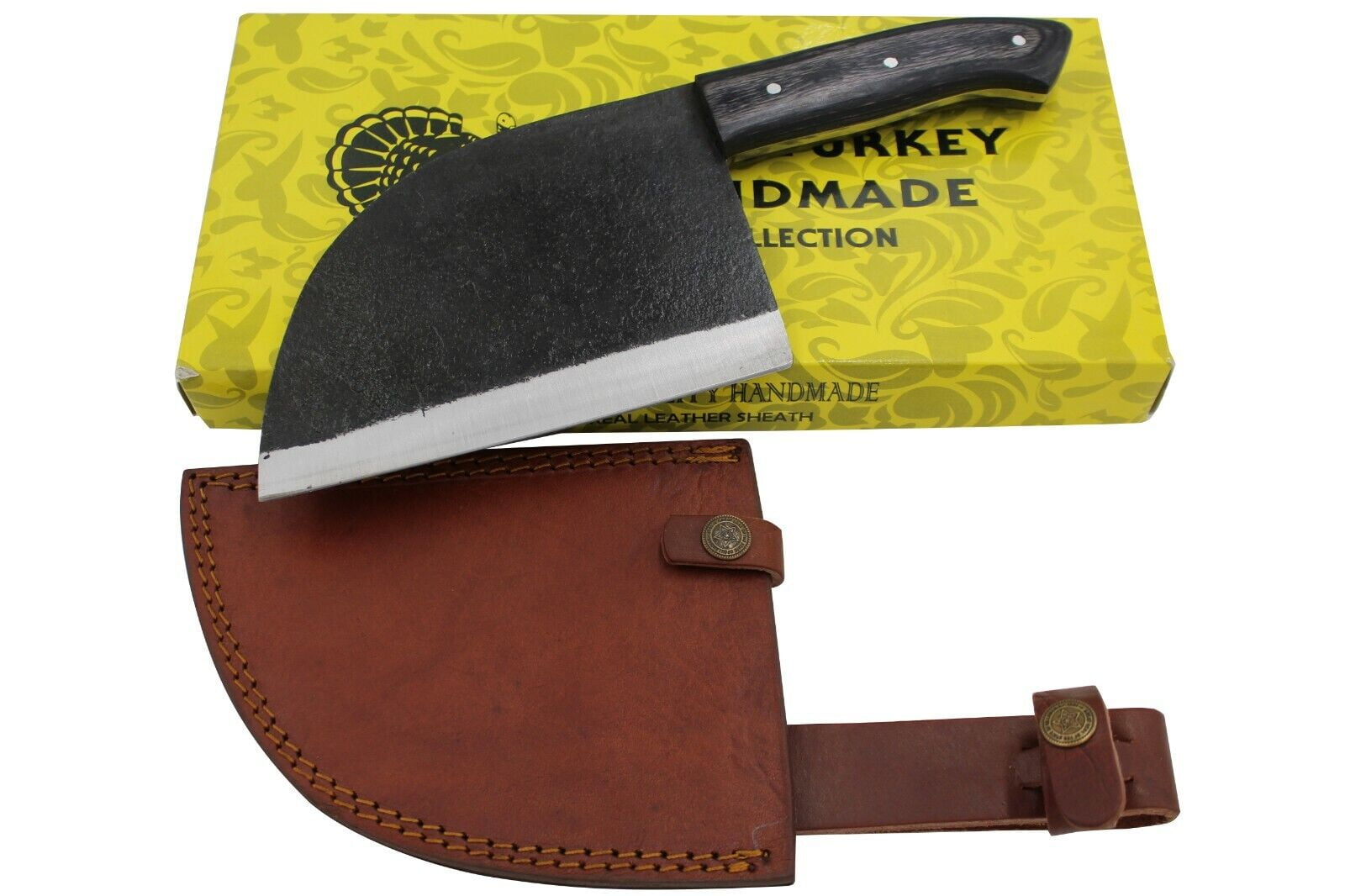 Wild Turkey Handmade Collection 1075 Carbon Steel Full Tang Butcher ...