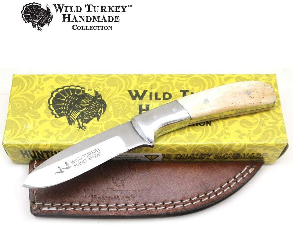 Wild Turkey Handmade Collection 7.25" Fixed Blade Hunting Knife w ...