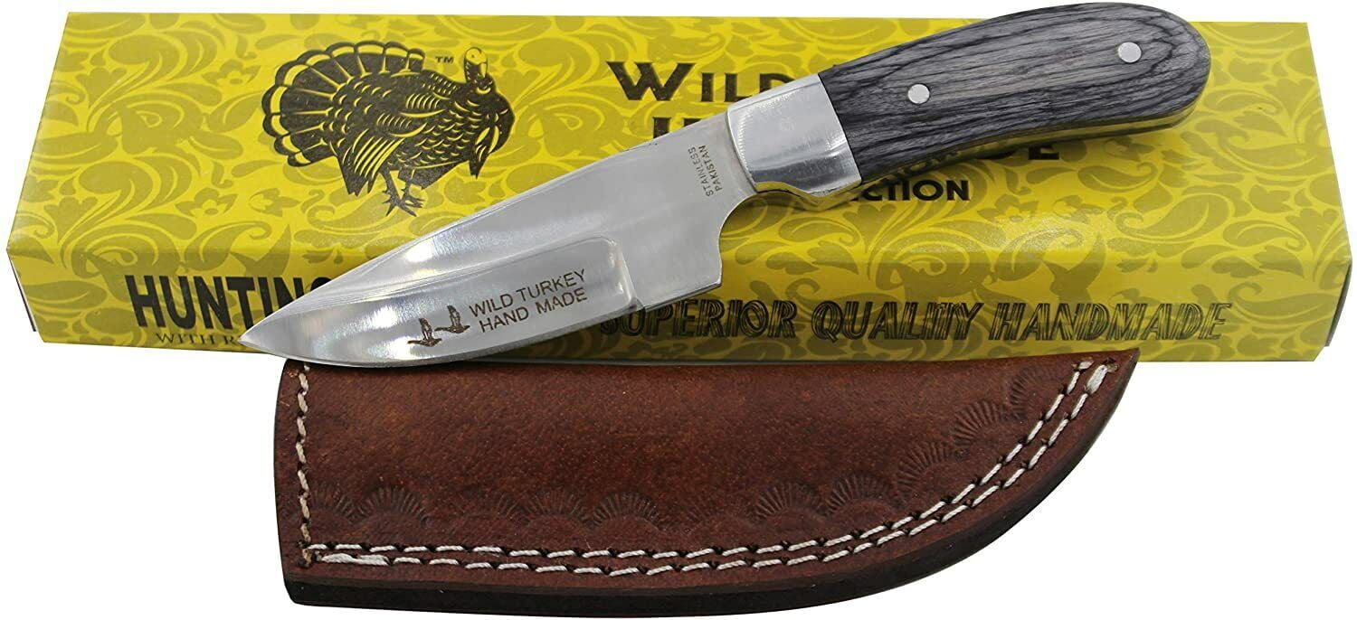 Wild Turkey Handmade Collection 7.5" Full Tang Black Wood Handle ...