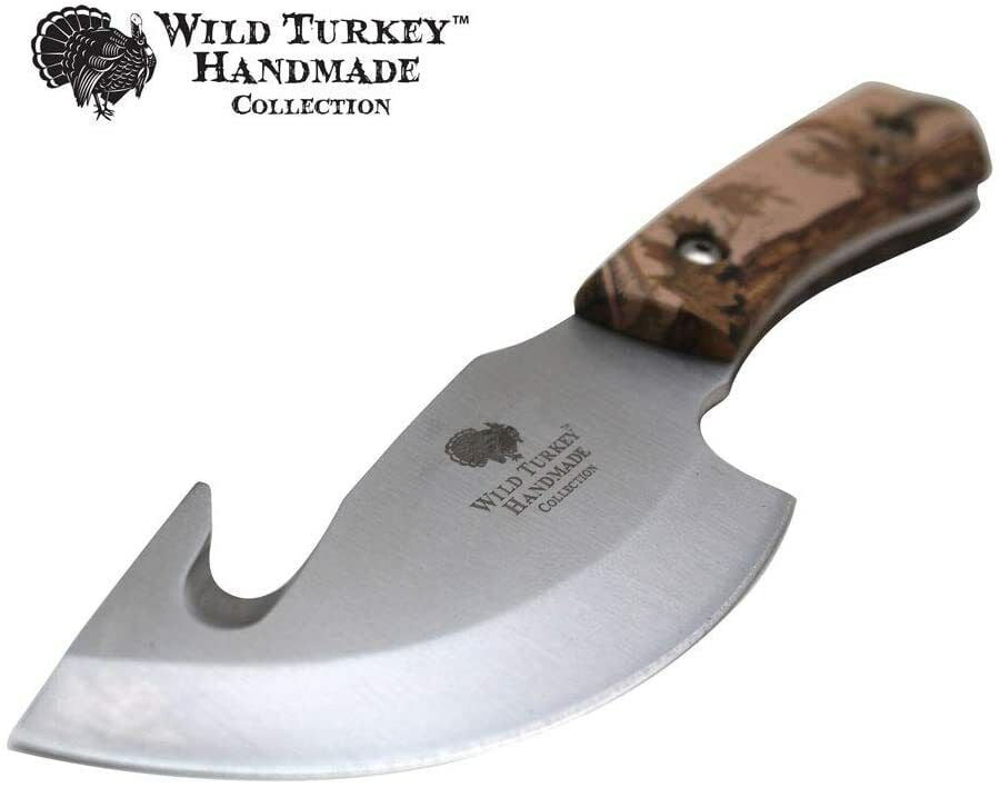 Wild Turkey Handmade Collection Fixed Blade Gut Hook Skinner Knife w ...